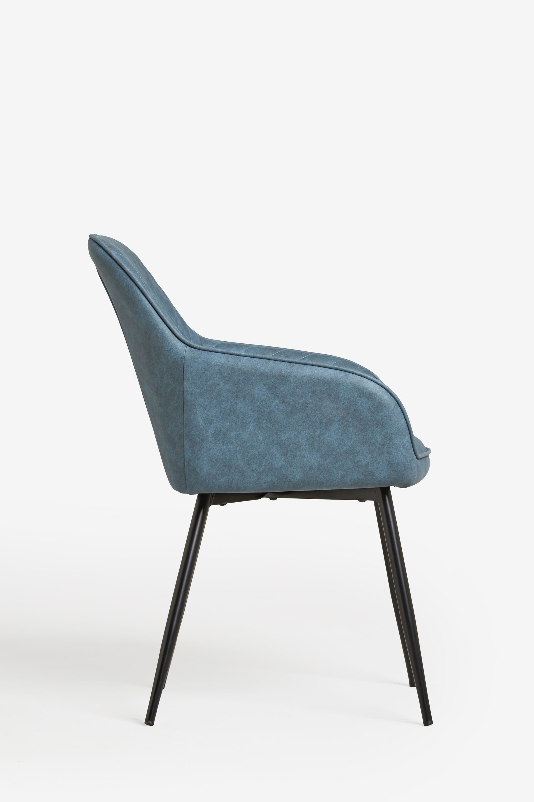 Buy Set of 2 Arona Faux Leather Navy Blue Hamilton Arm Dining Chairs ...