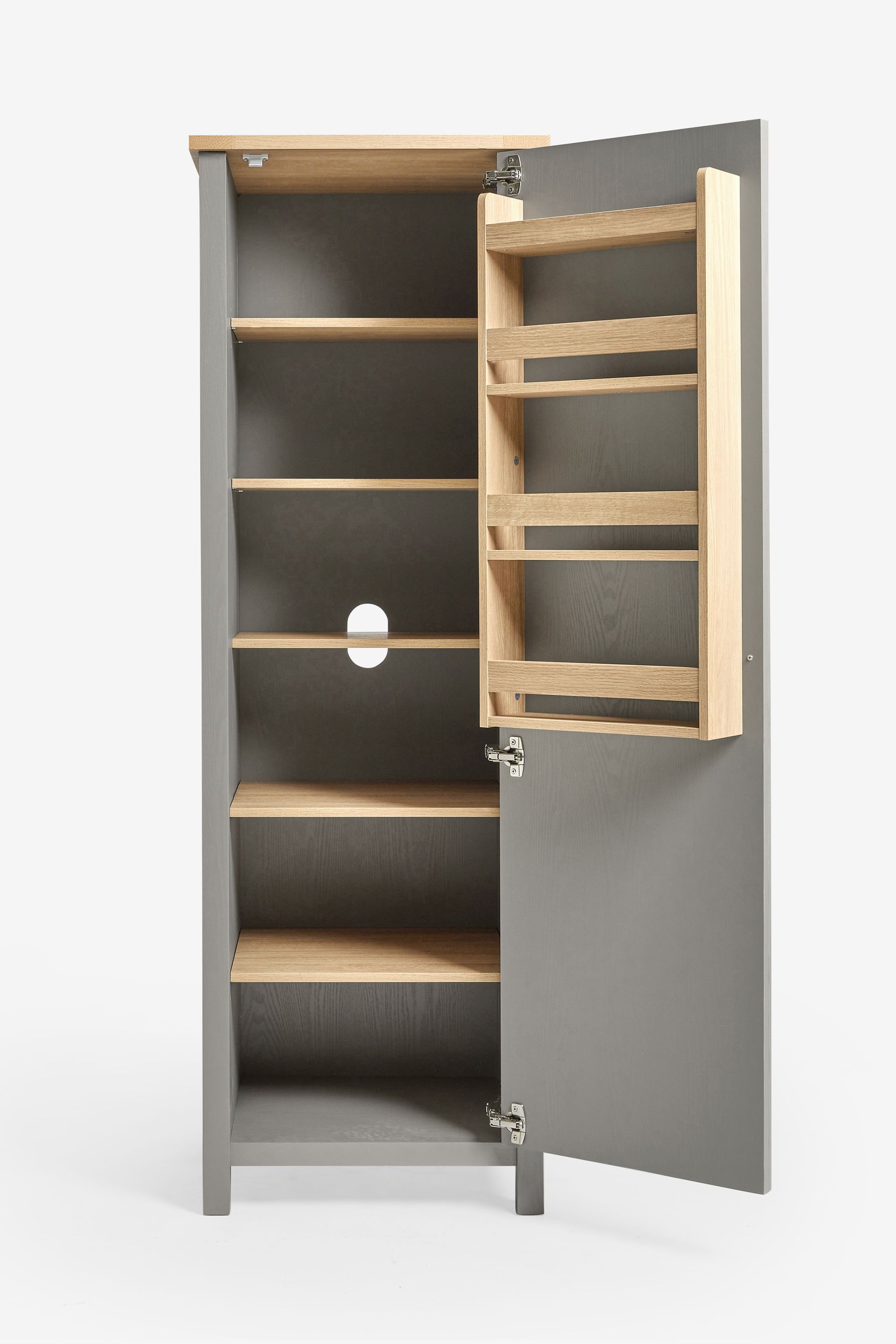 Buy Dove Grey Malvern Oak Effect Kitchen Larder Cupboard from the Next ...