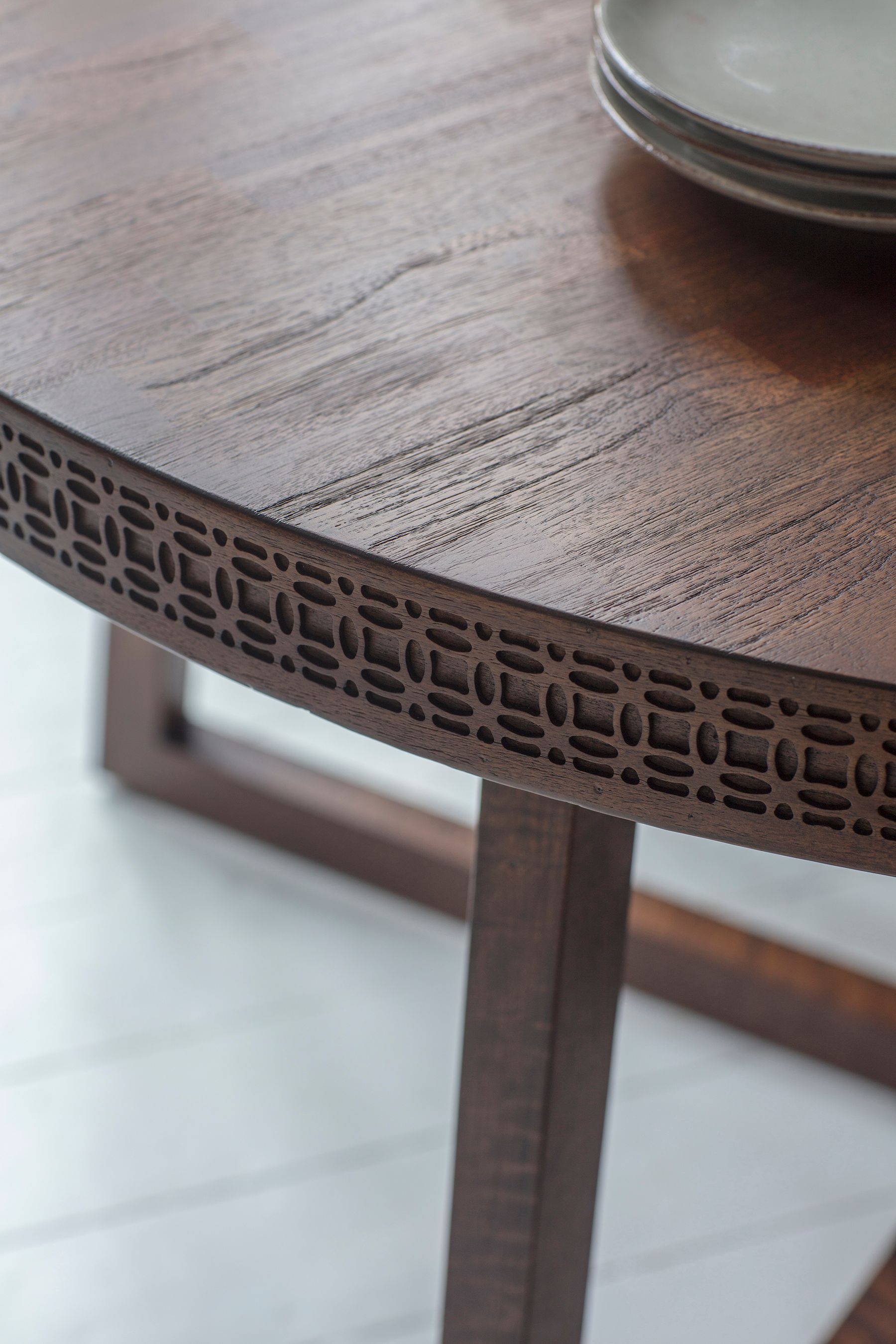 Buy Gallery Home Brown Norfolk Round 4 Seater Dining Table from the ...