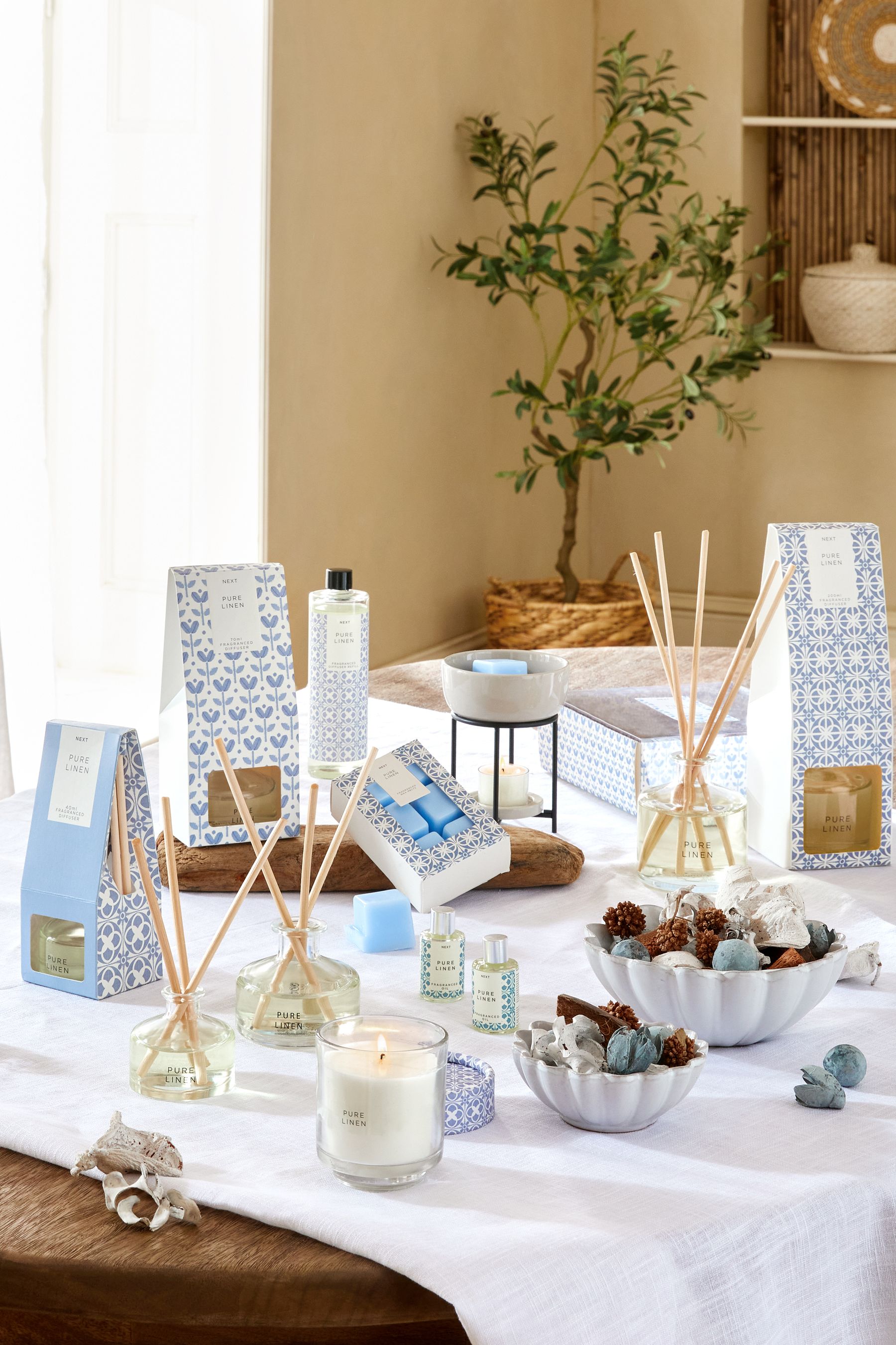 Buy Linen 40ml Fragranced Reed Diffuser from the Next UK online shop