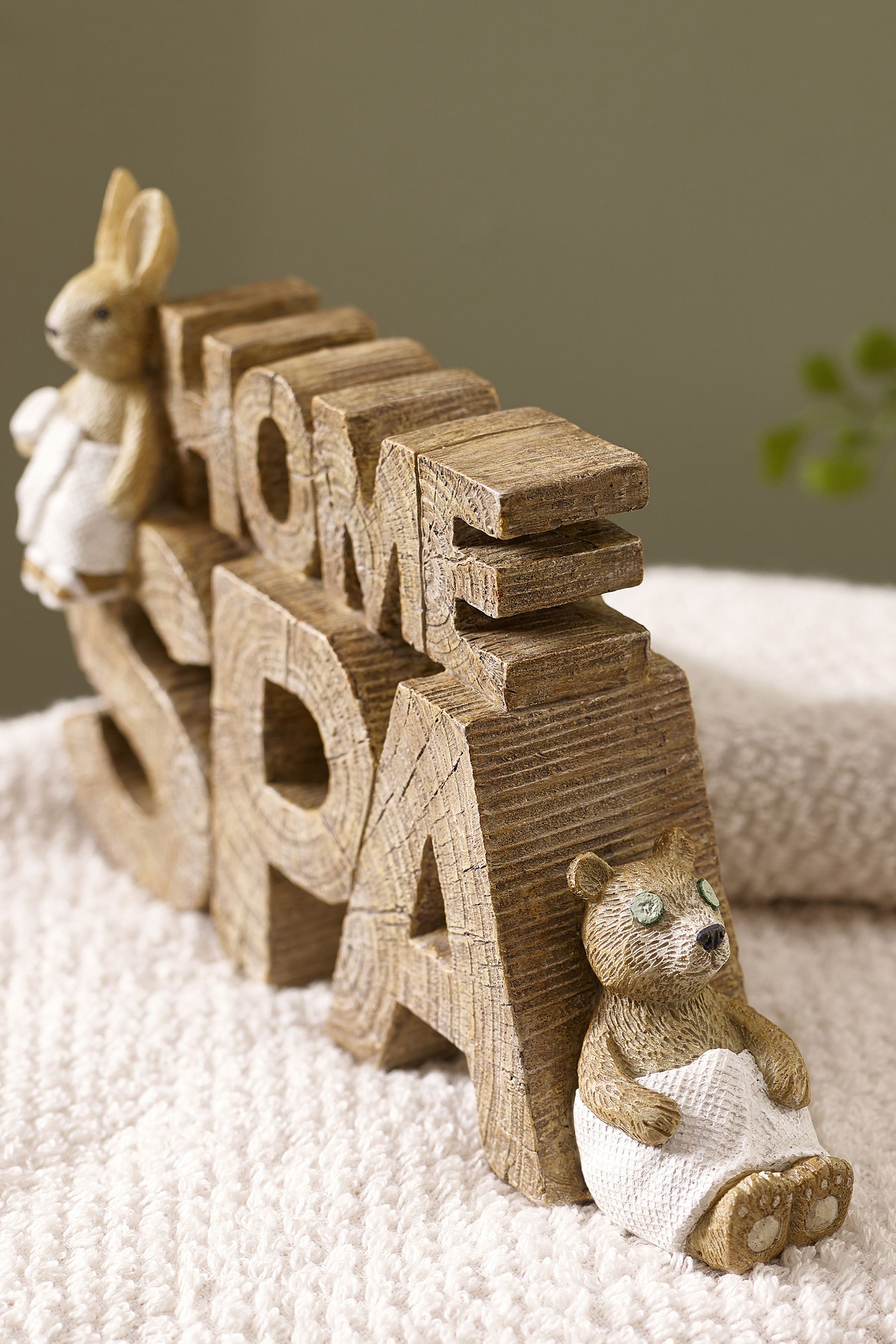 Buy Natural Bertie Bear and Rosie Rabbit Spa Word Block from the Next ...