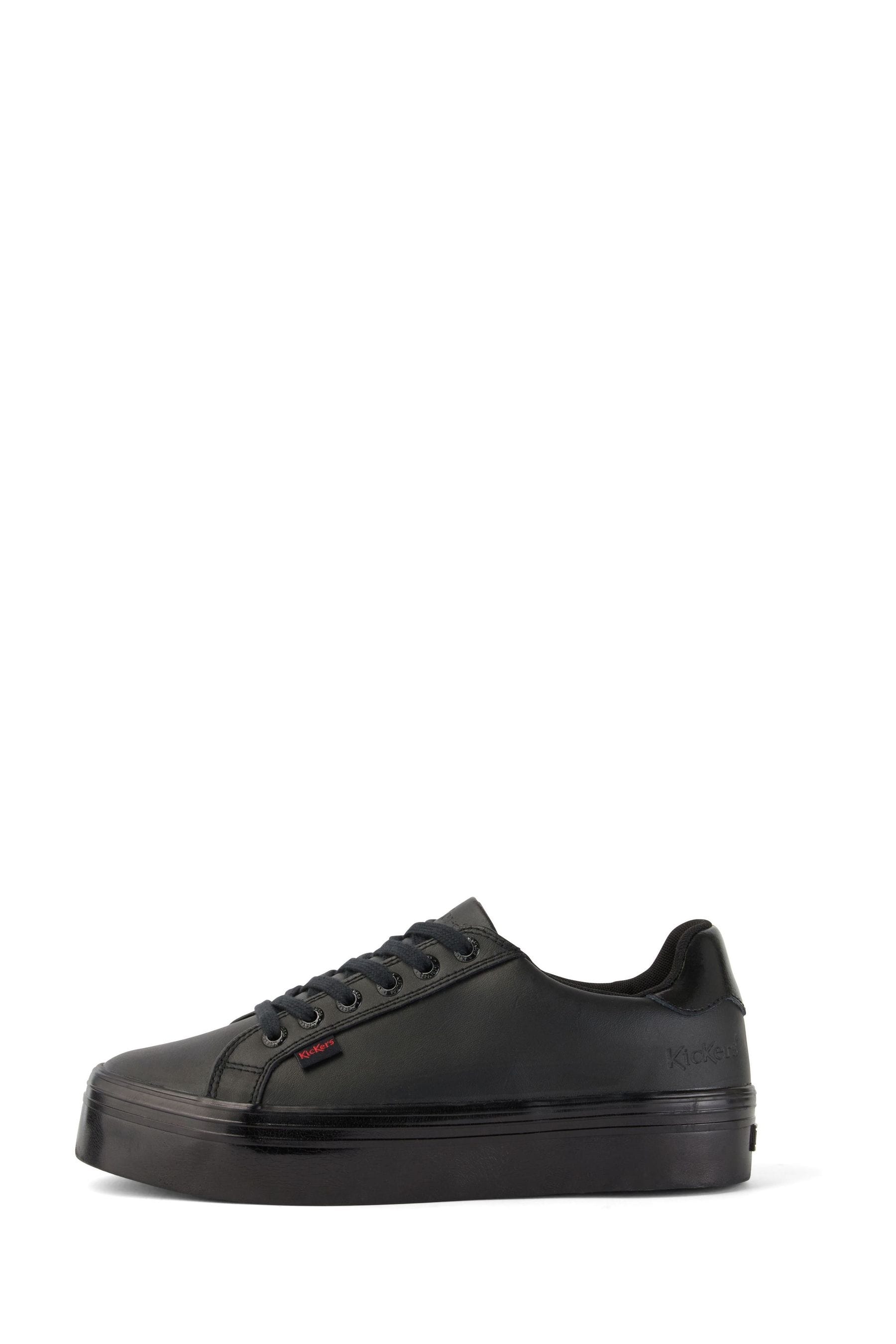 Buy Kickers Womens Black Shine Leather Tovni Stack Trainers from the ...