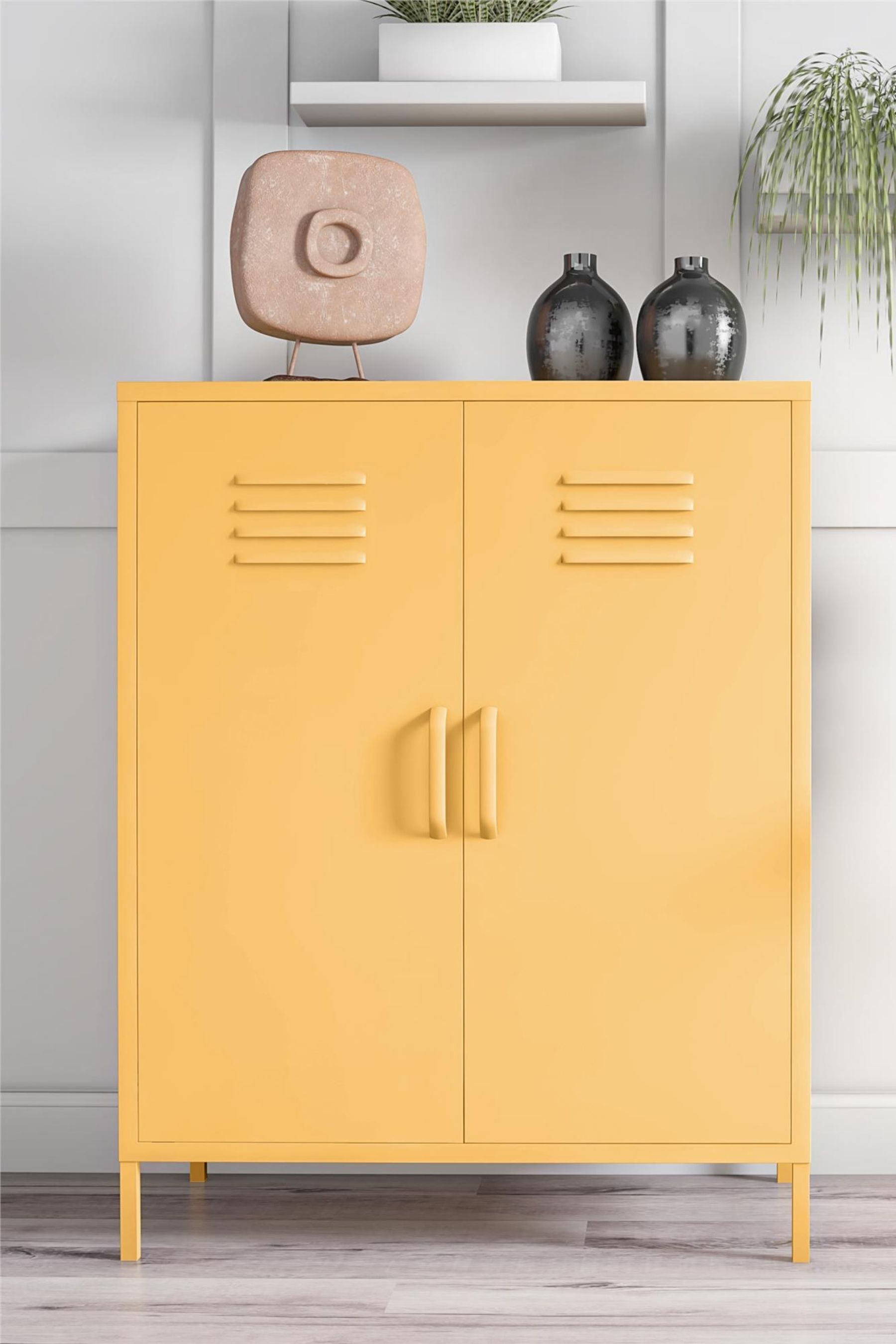 Buy Novogratz Yellow Cache 2 Door Metal Locker Storage Cabinet from the ...