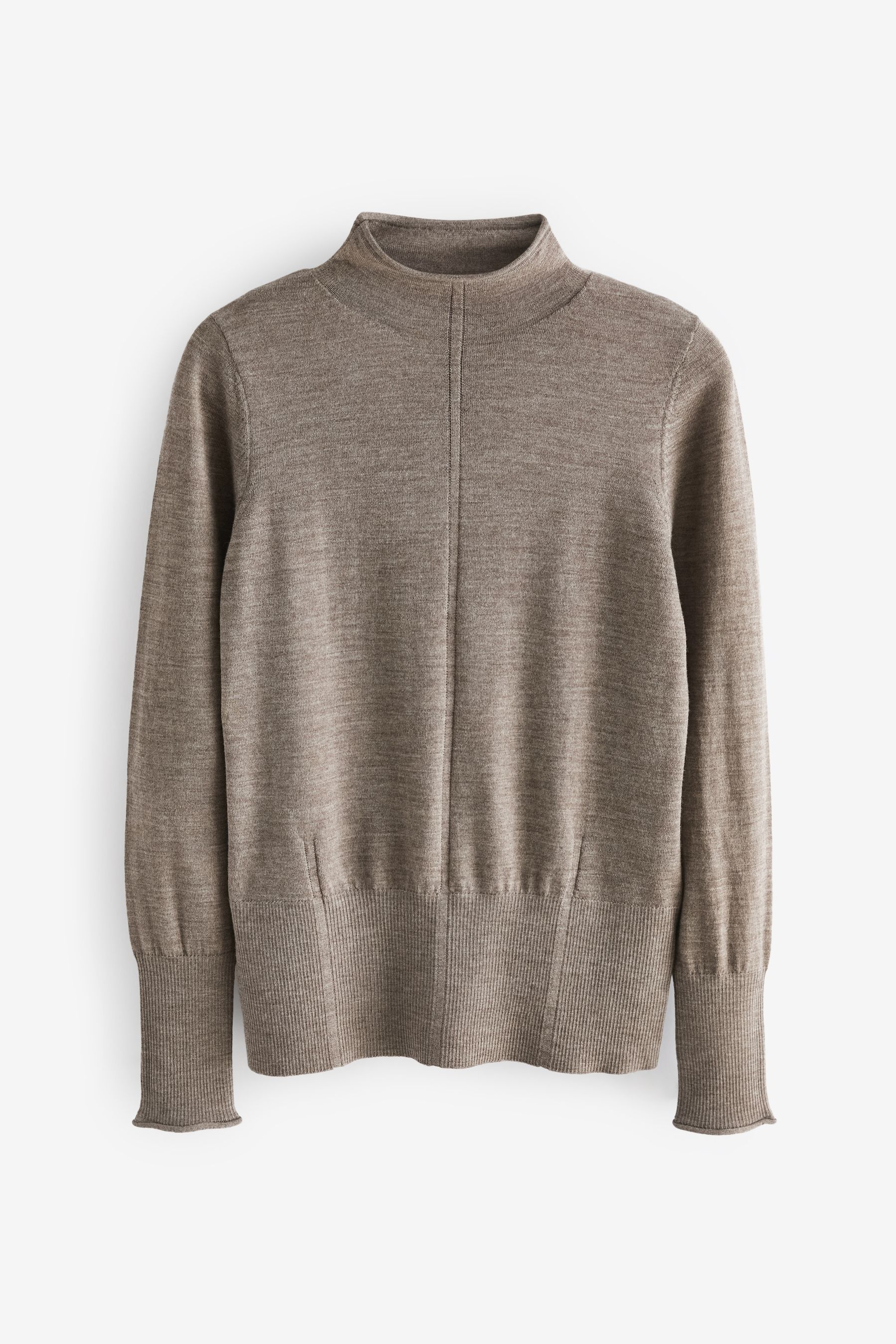 Buy Mole Brown Premium 100% Merino Wool Roll Neck Jumper from the Next ...