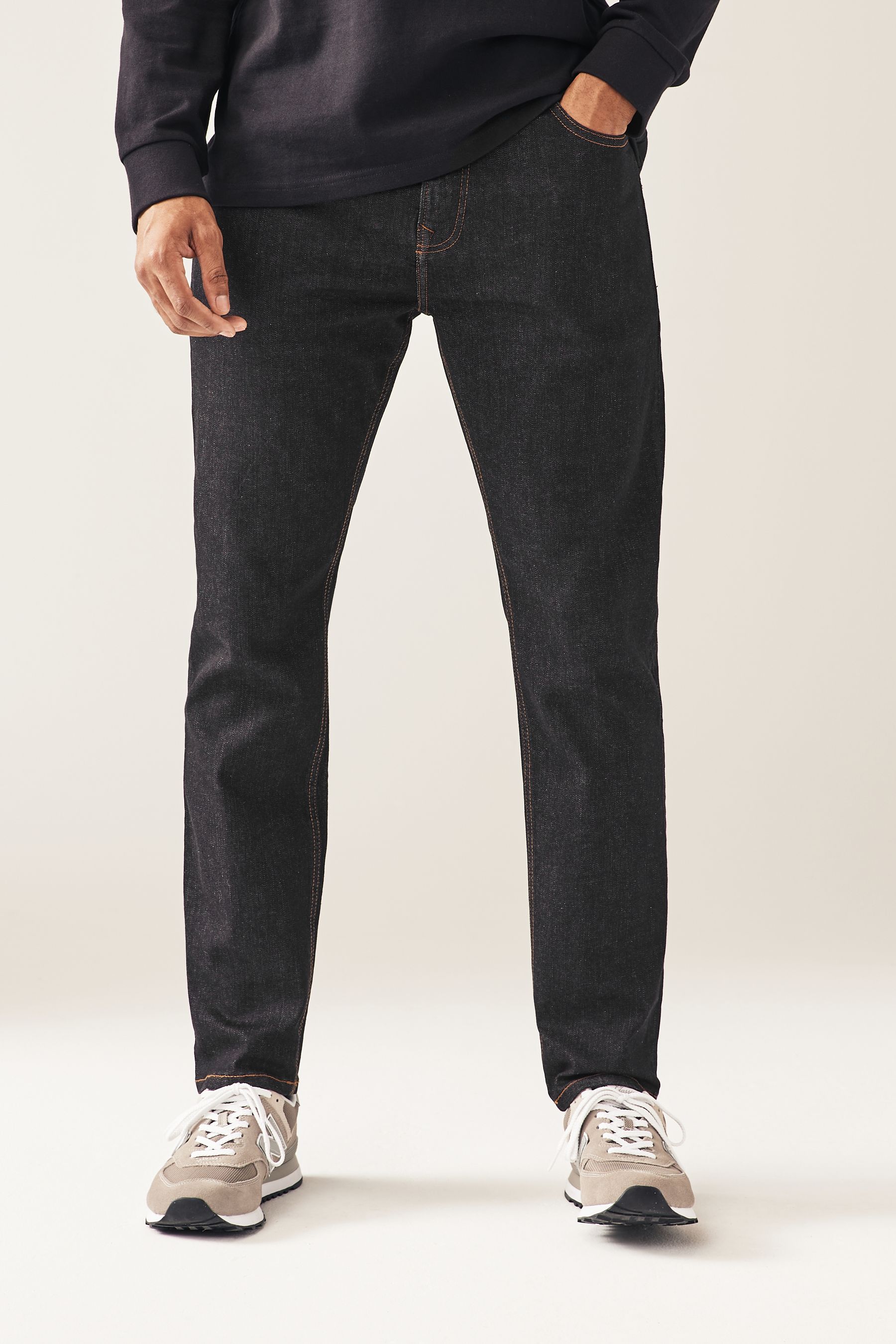Buy Black Rinse Slim Fit Classic Stretch Jeans from the Next UK online shop