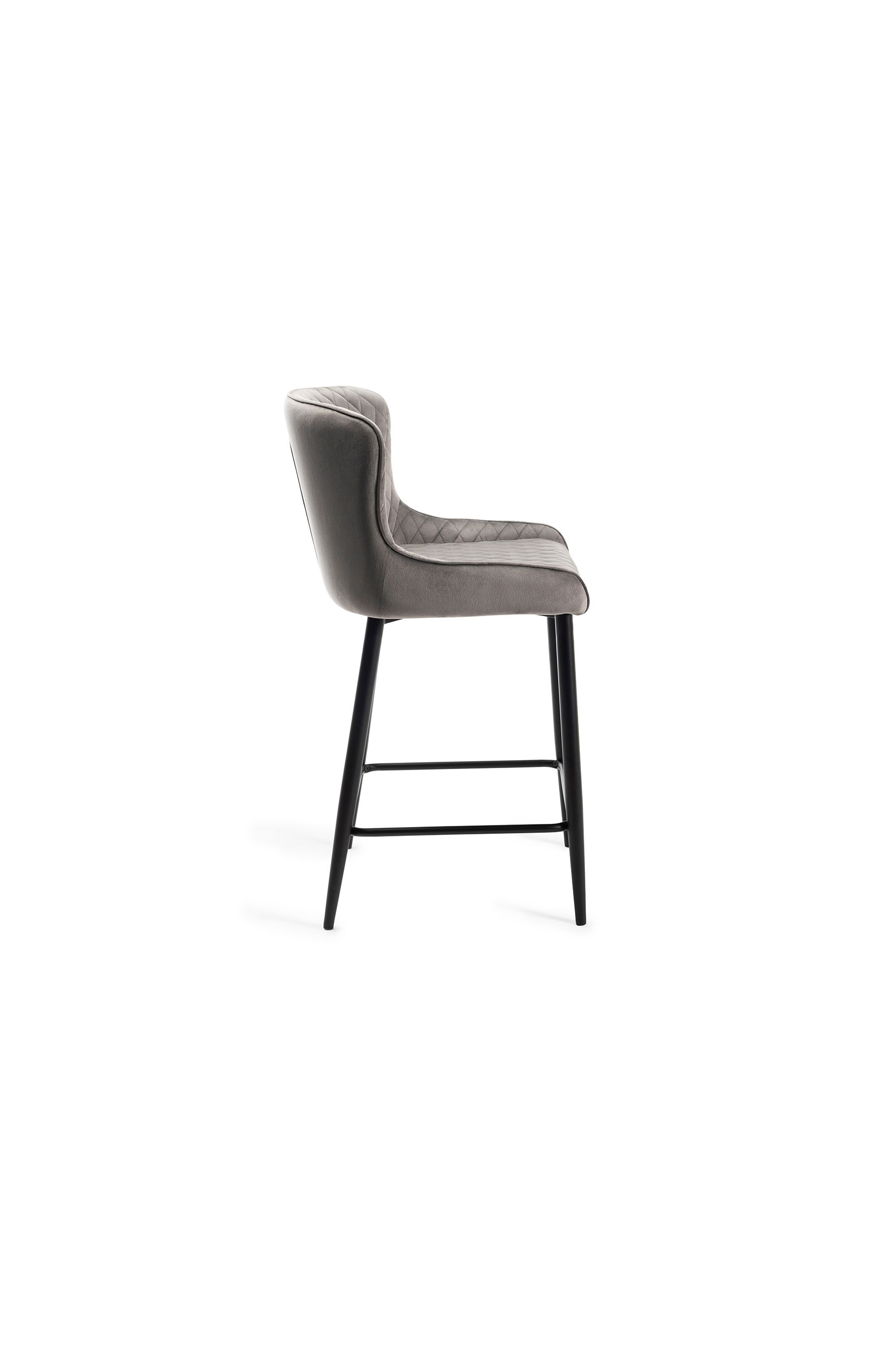 Buy Bentley Designs Set of 2 Grey Cezanne Velvet Fabric Bar Stools from ...