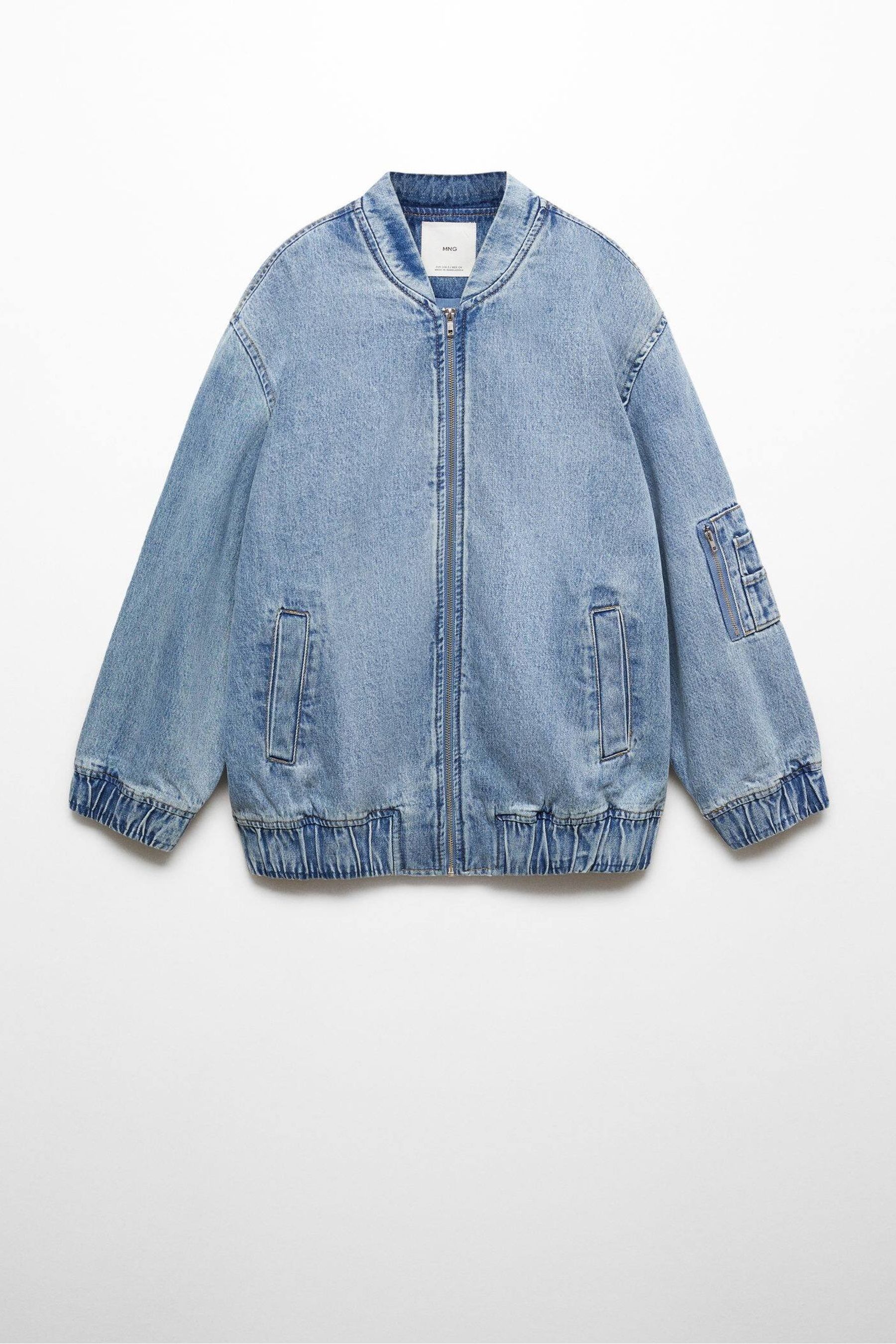Buy Mango Blue Denim Bomber Jacket from the Next UK online shop