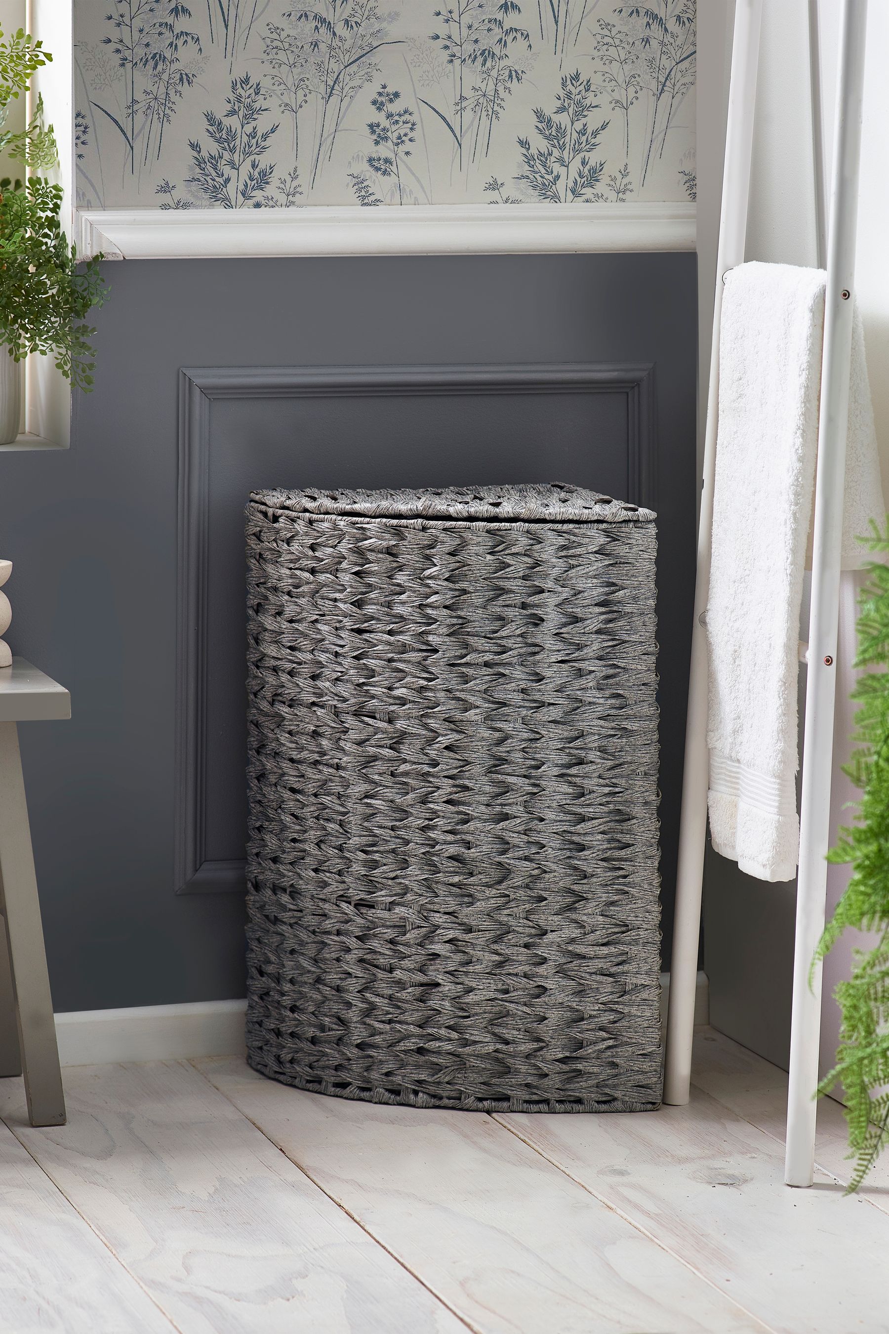 Buy Grey Hepworth Wicker Corner Hamper Laundry Hamper from the Next UK ...