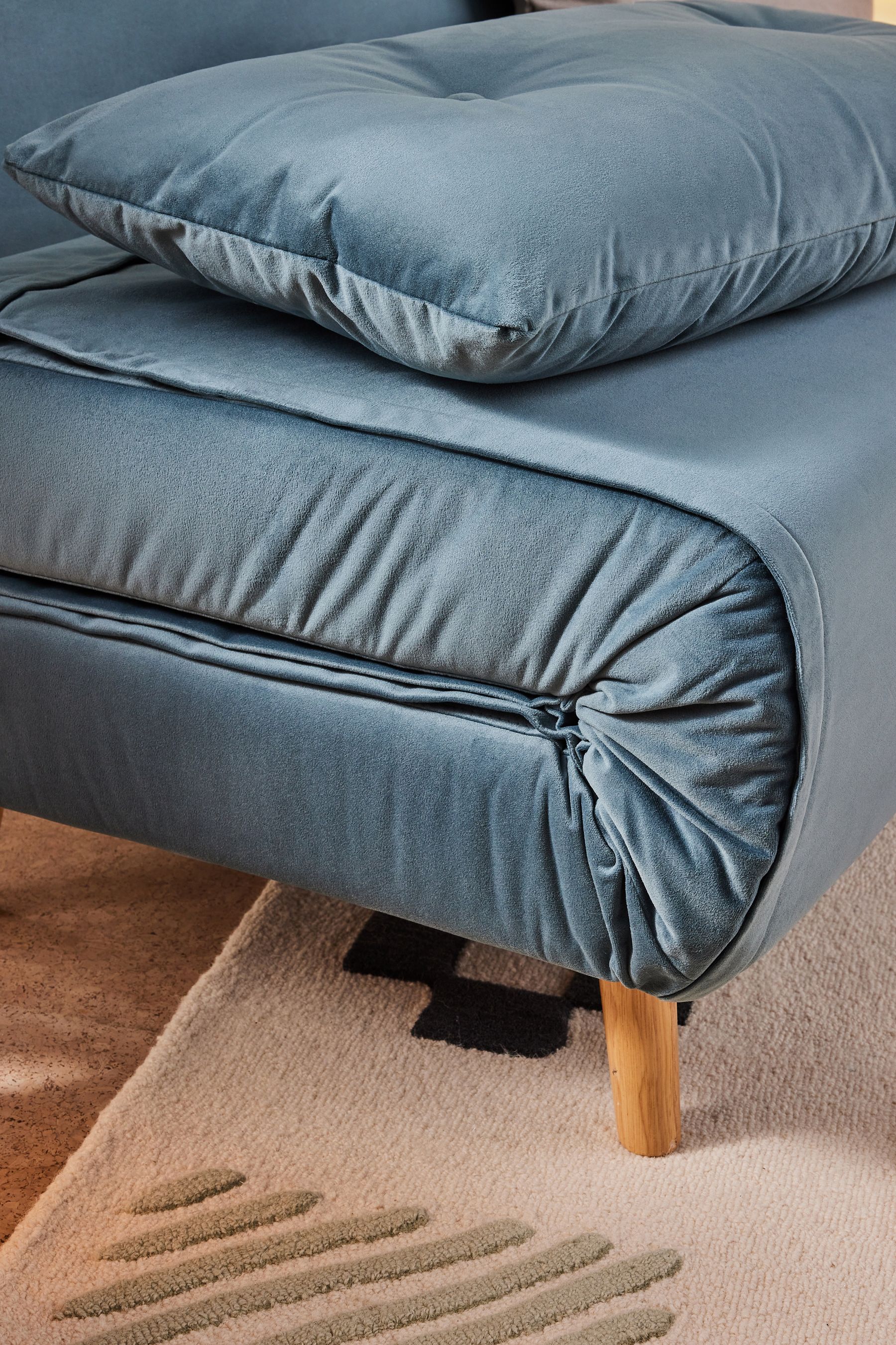 Buy MADE.COM Smooth Velvet Sherbert Blue Haru Sofa Bed from the Next UK ...