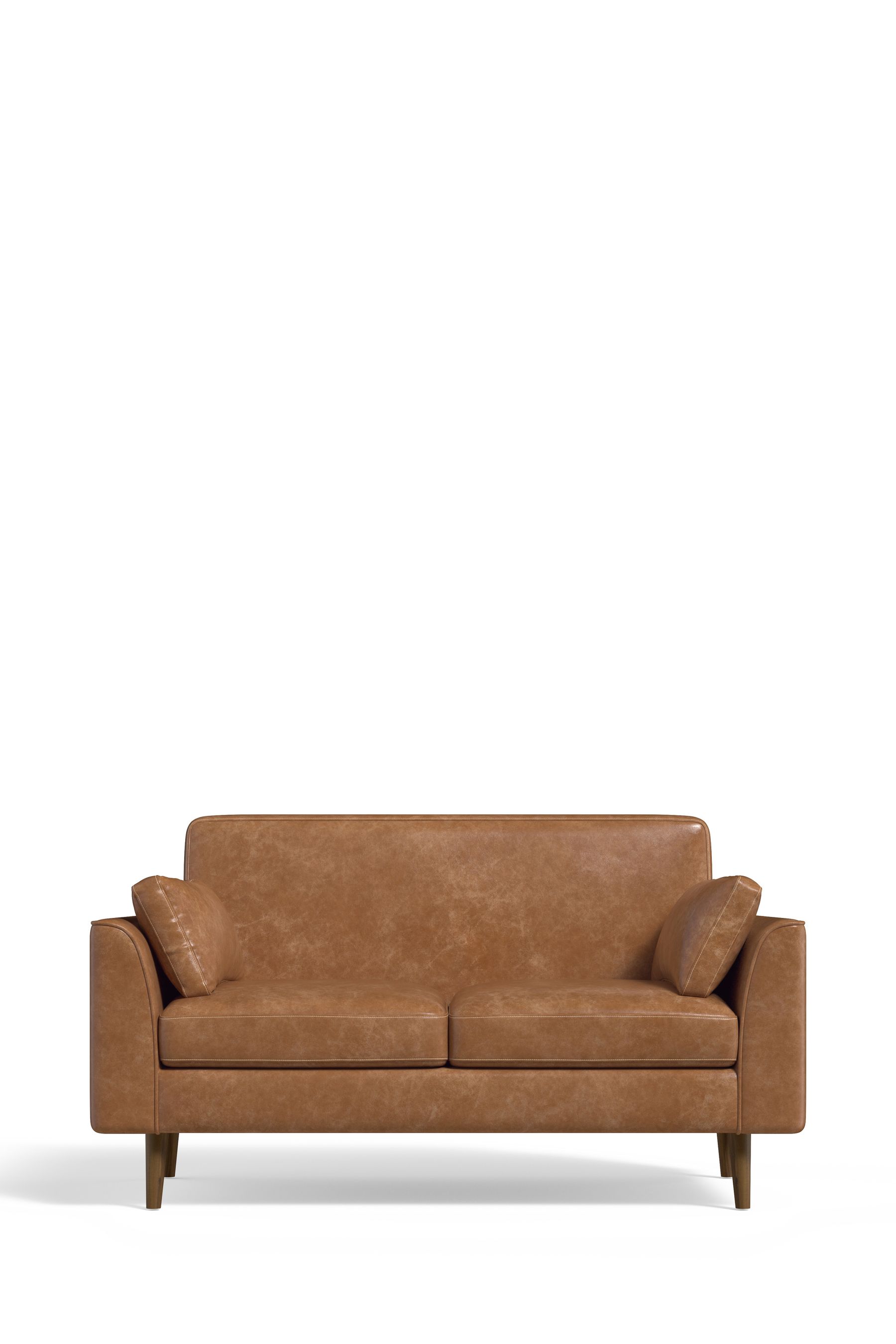 Buy Vintaged Faux Leather Light Brown Mila Compact 2 Seater Sofa In A ...