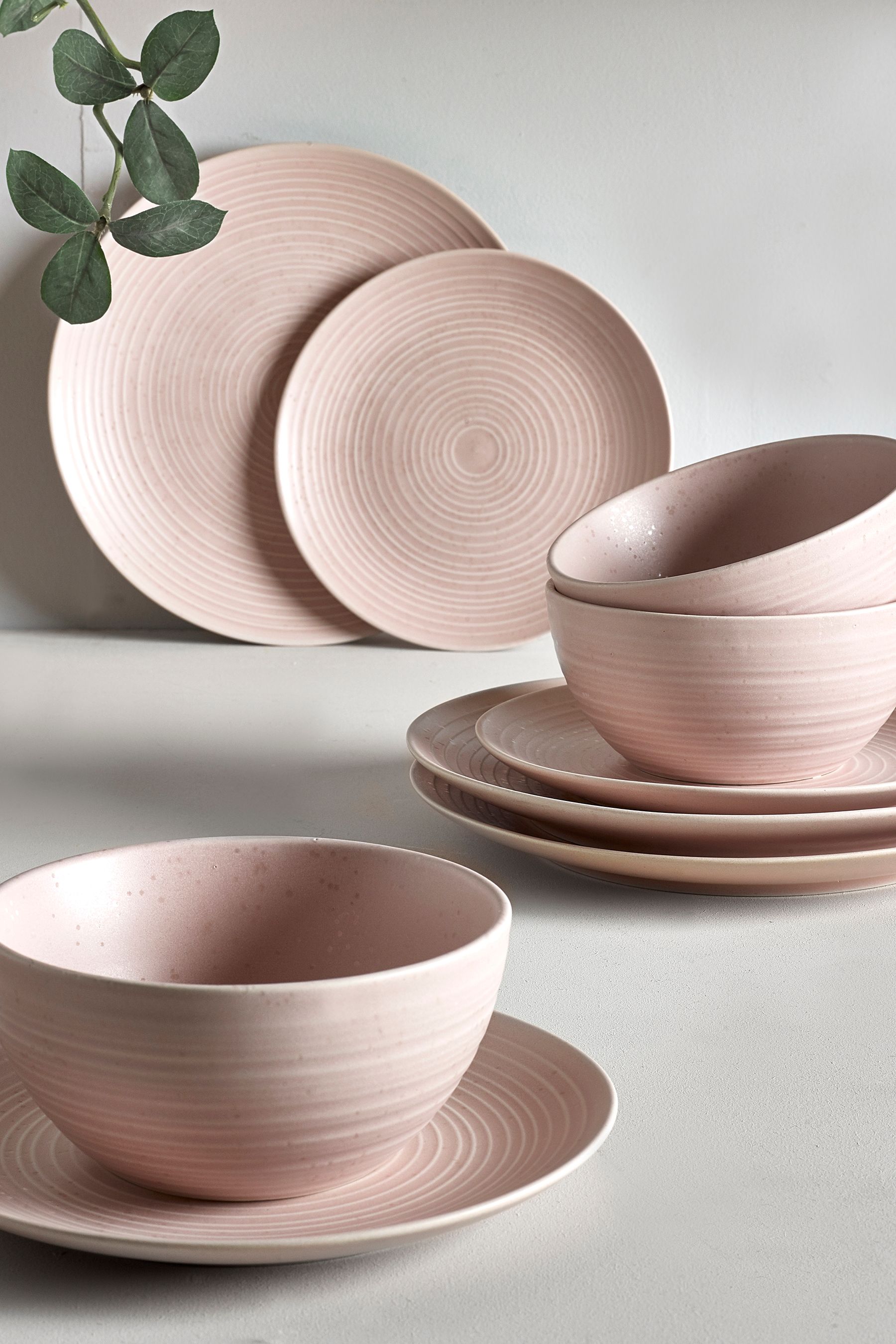 Buy 12 Piece Pink Bronx Dinner Set from the Next UK online shop