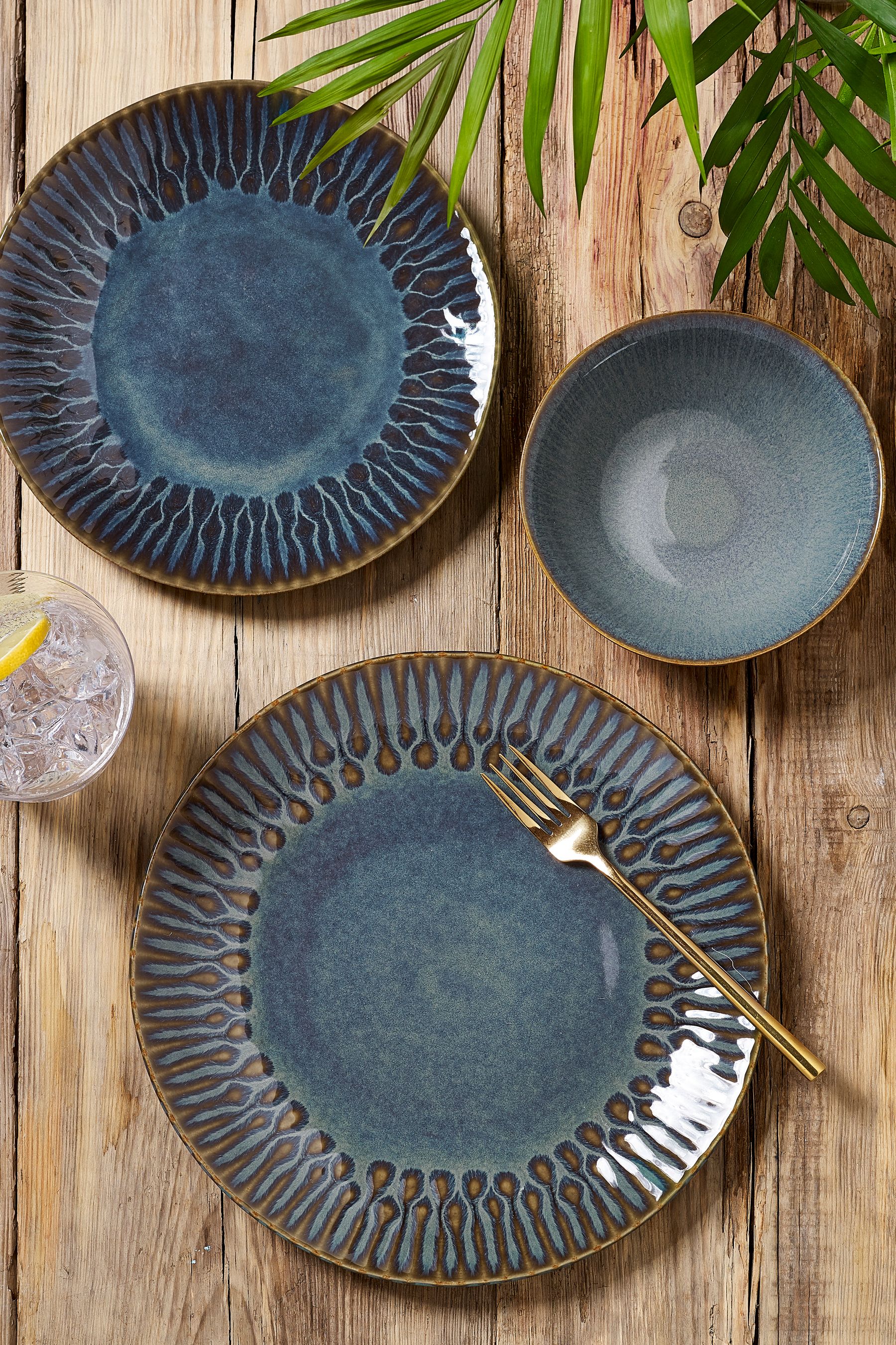 Buy 12 Piece Teal Blue Collins Dinner Set from the Next UK online shop