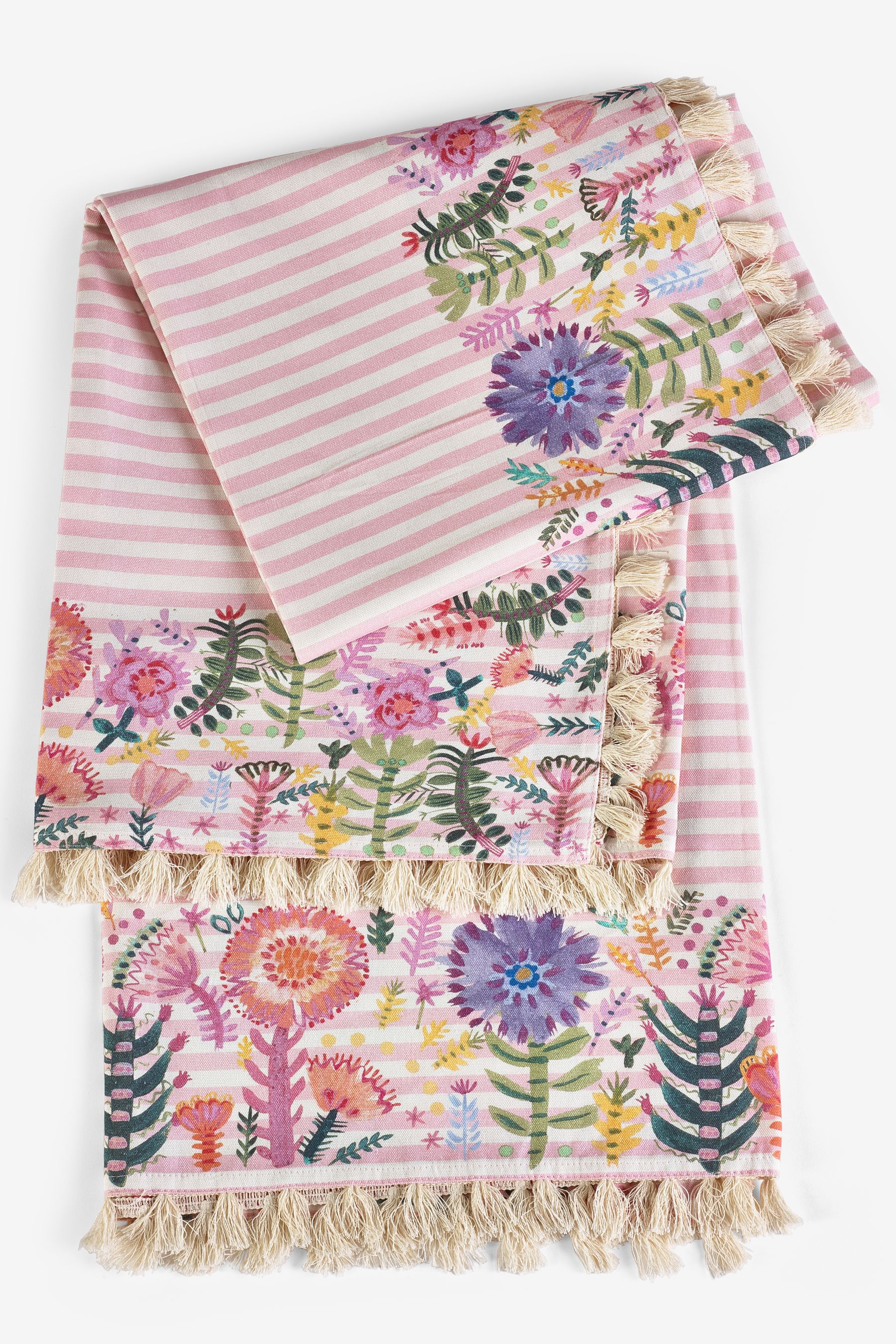 Buy Lucy Tiffney Stripe Tassled Tablecloth from the Next UK online shop