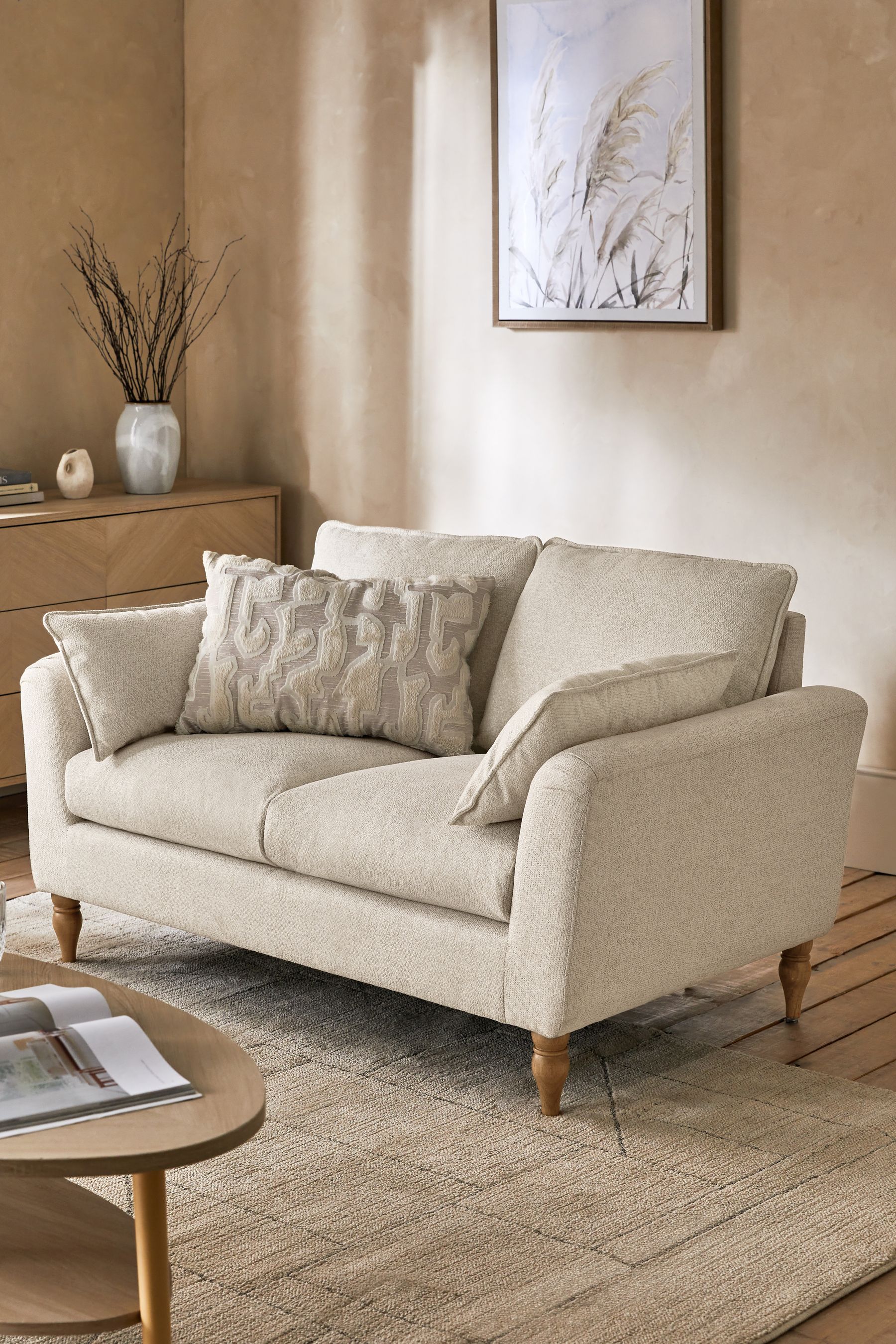 Buy Tailored Chenille Oyster Natural Sofa Emory Compact 'Sofa in a Box ...