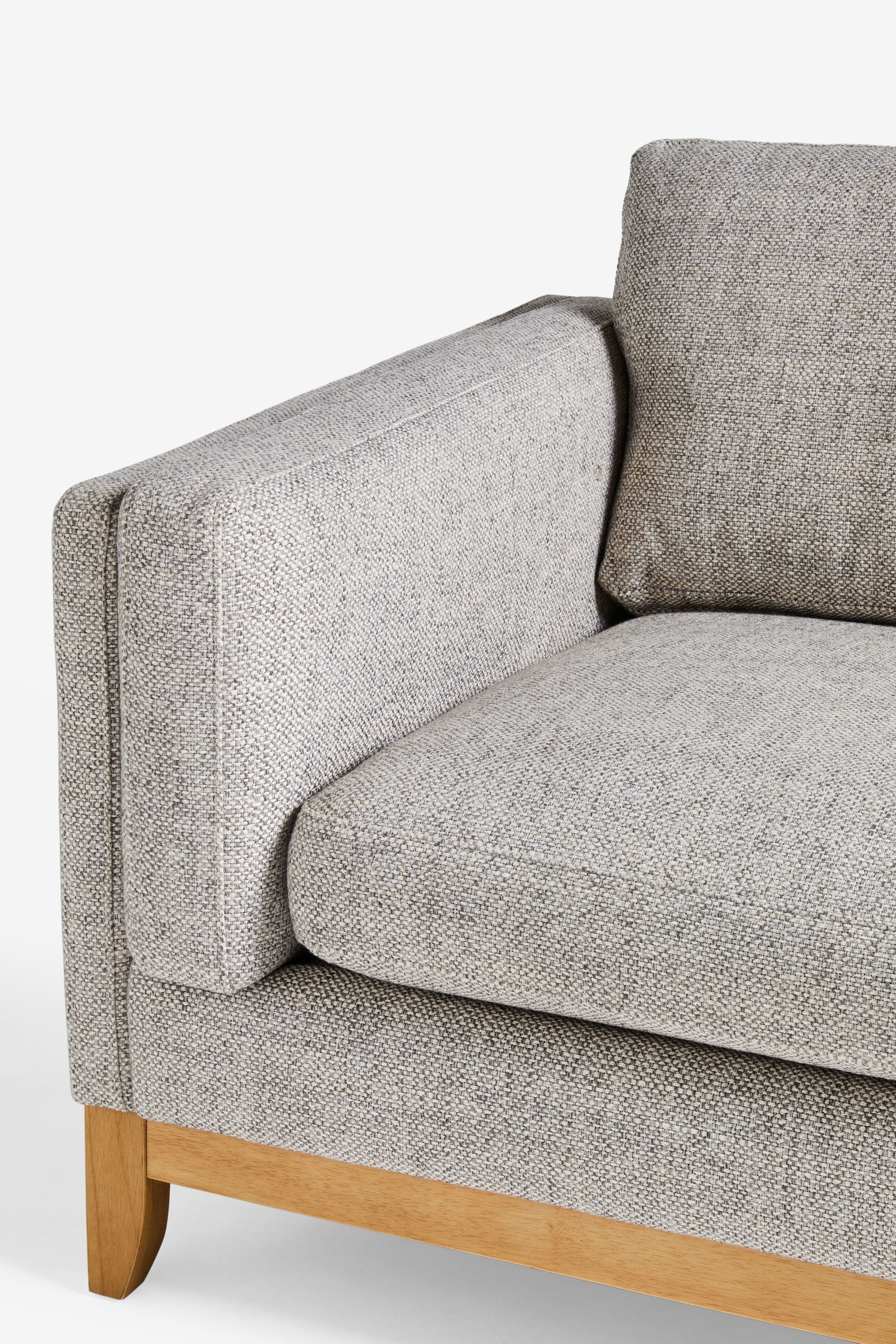 Buy Chunky Weave Dove Grey Bennett Wooden 3 Seater Sofa from the Next ...