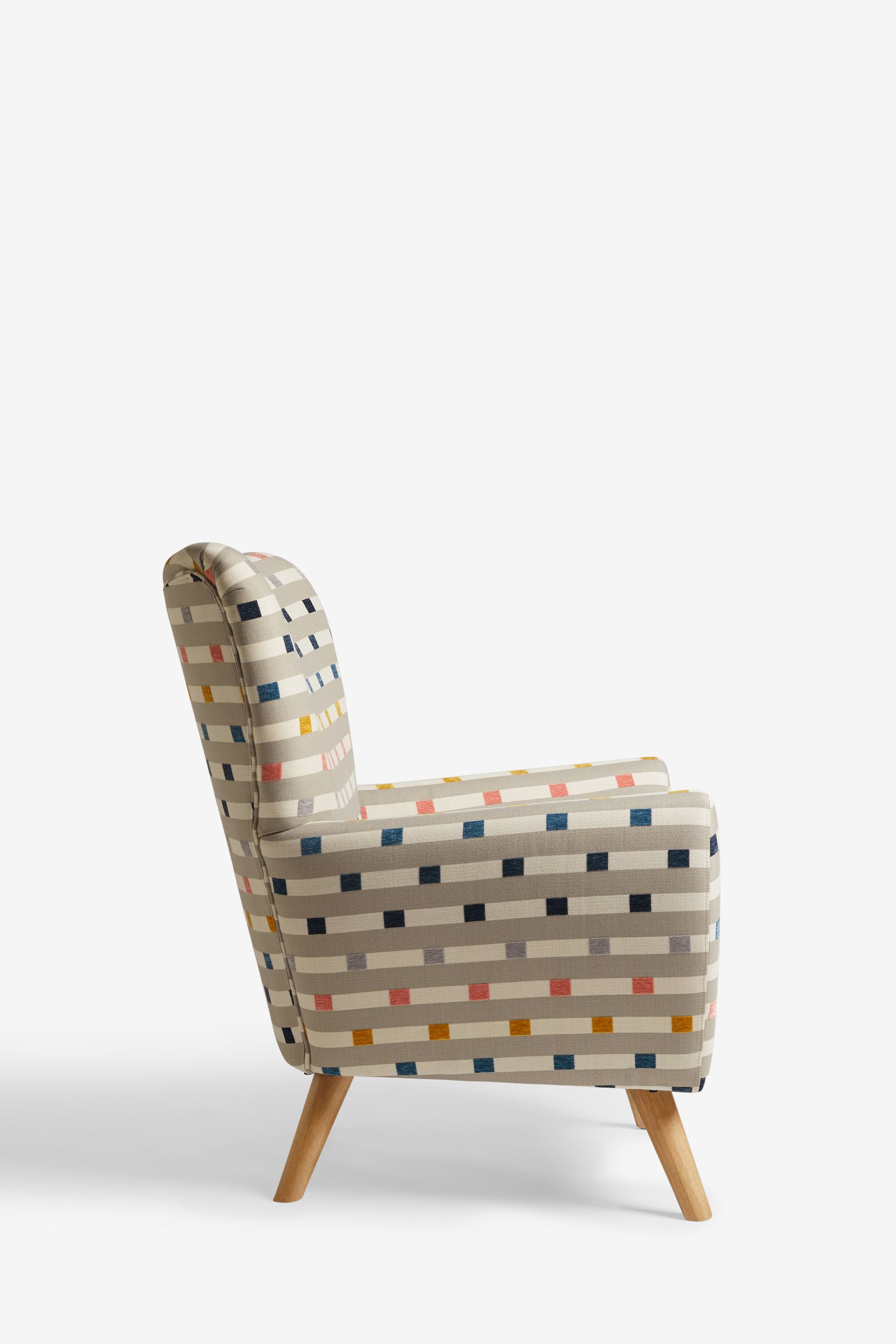 Buy Chunky Stripe Geo Grey Wilson Grande II Highback Armchair from the ...