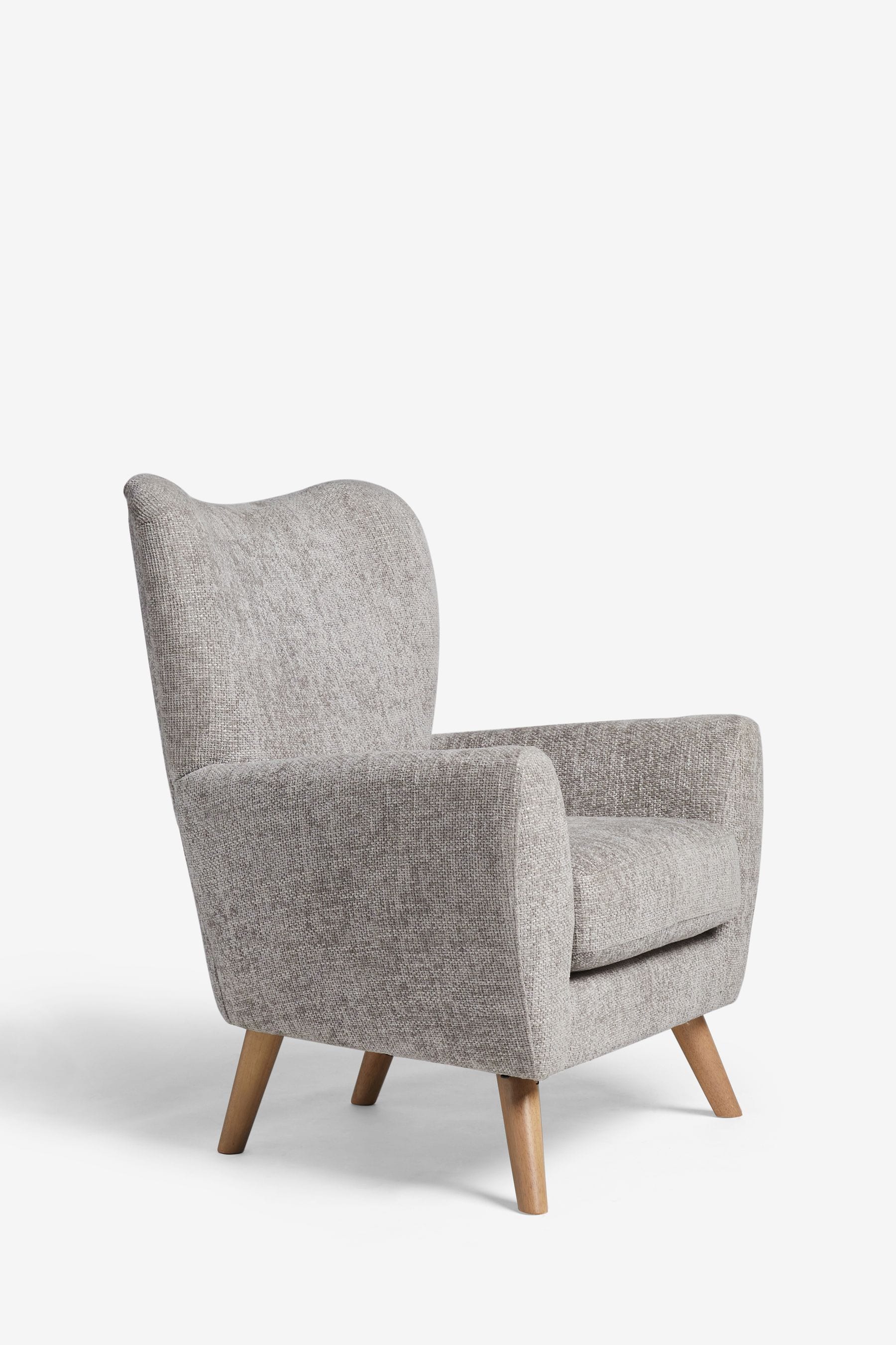 Buy Chunky Chenille Light Grey Wilson Grande II Highback Armchair from ...