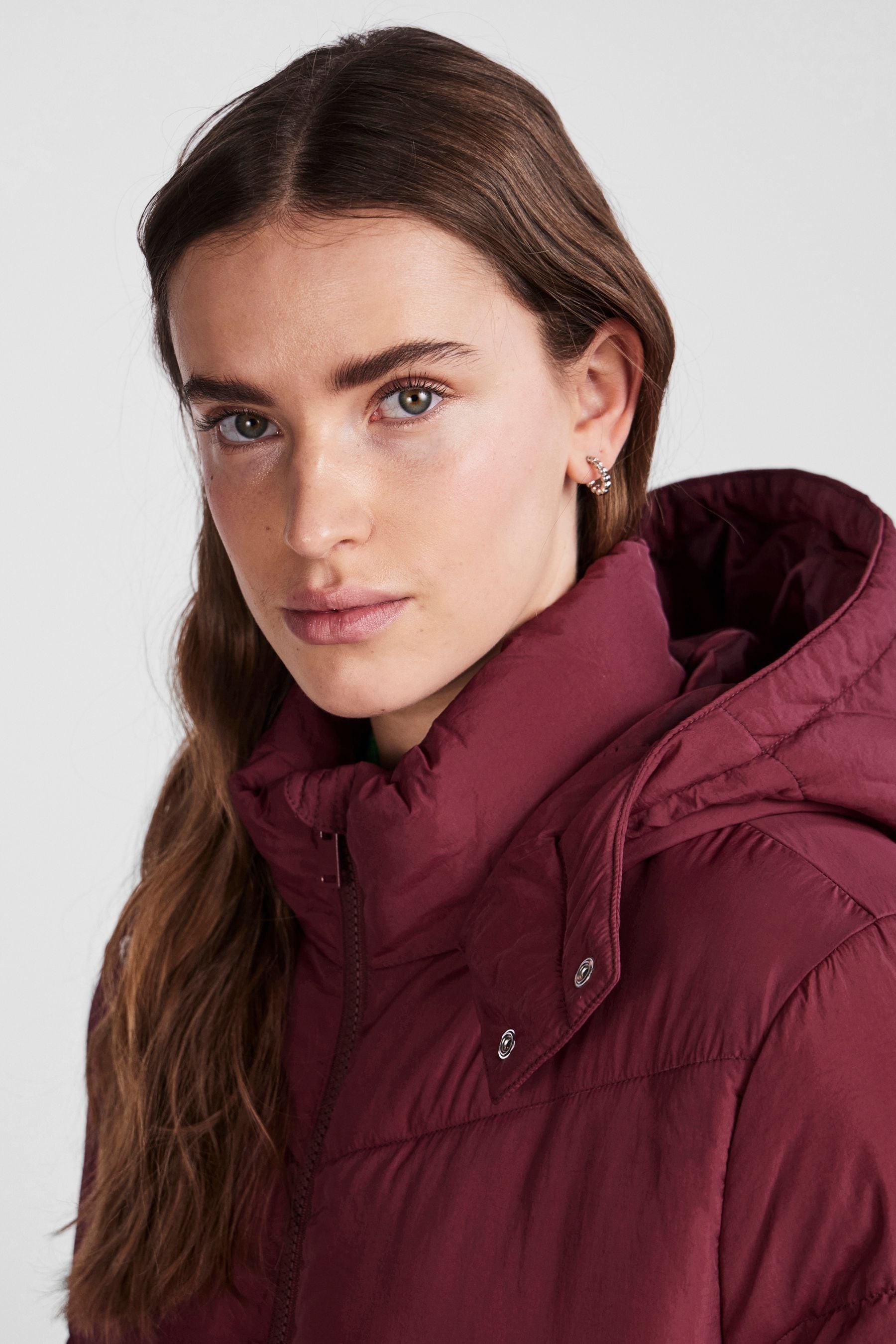 Buy PIECES Padded Hooded Longline Coat from Next Ireland