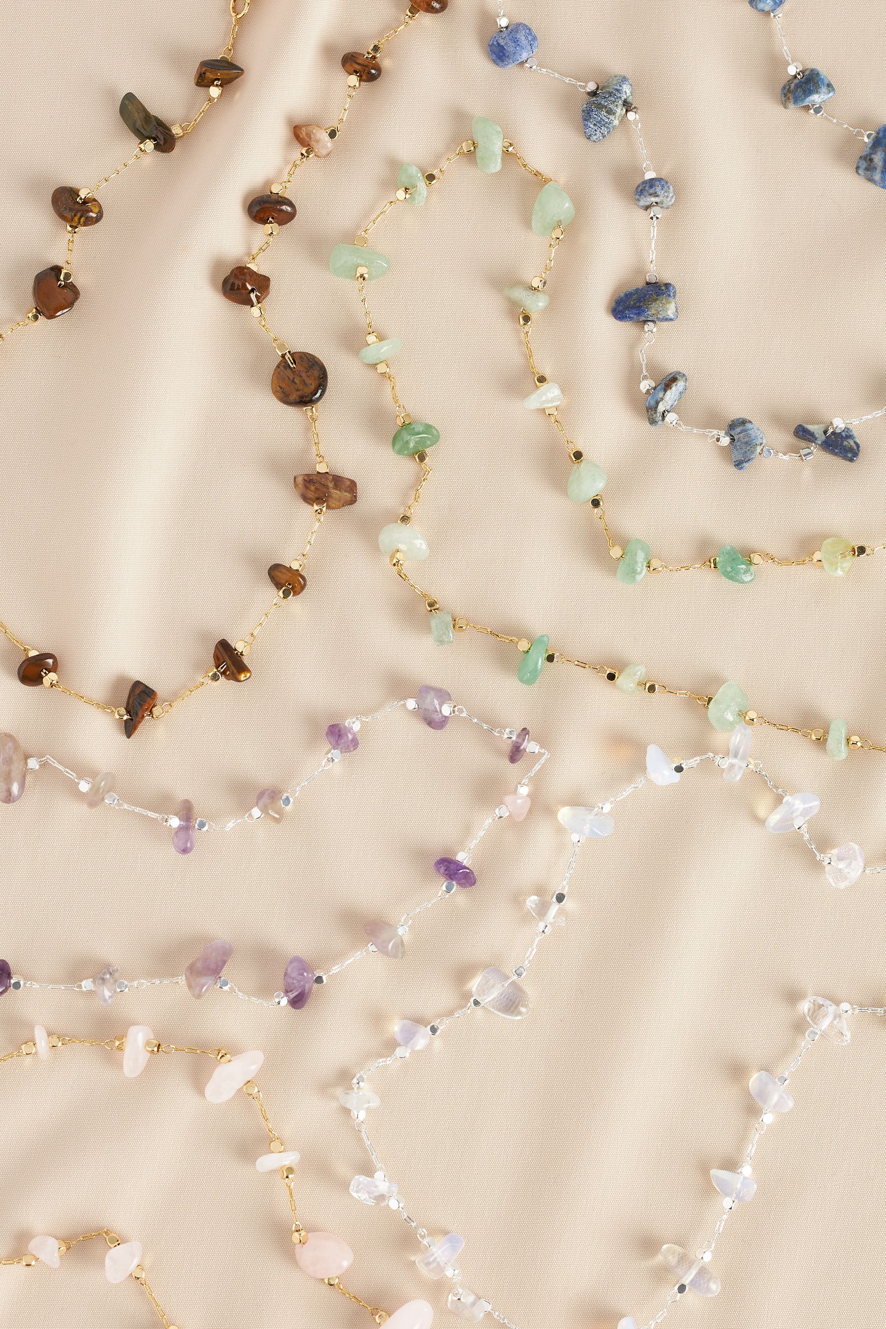 Buy Gold/Silver Plated Semi Precious Stone Chipping Necklace from the ...