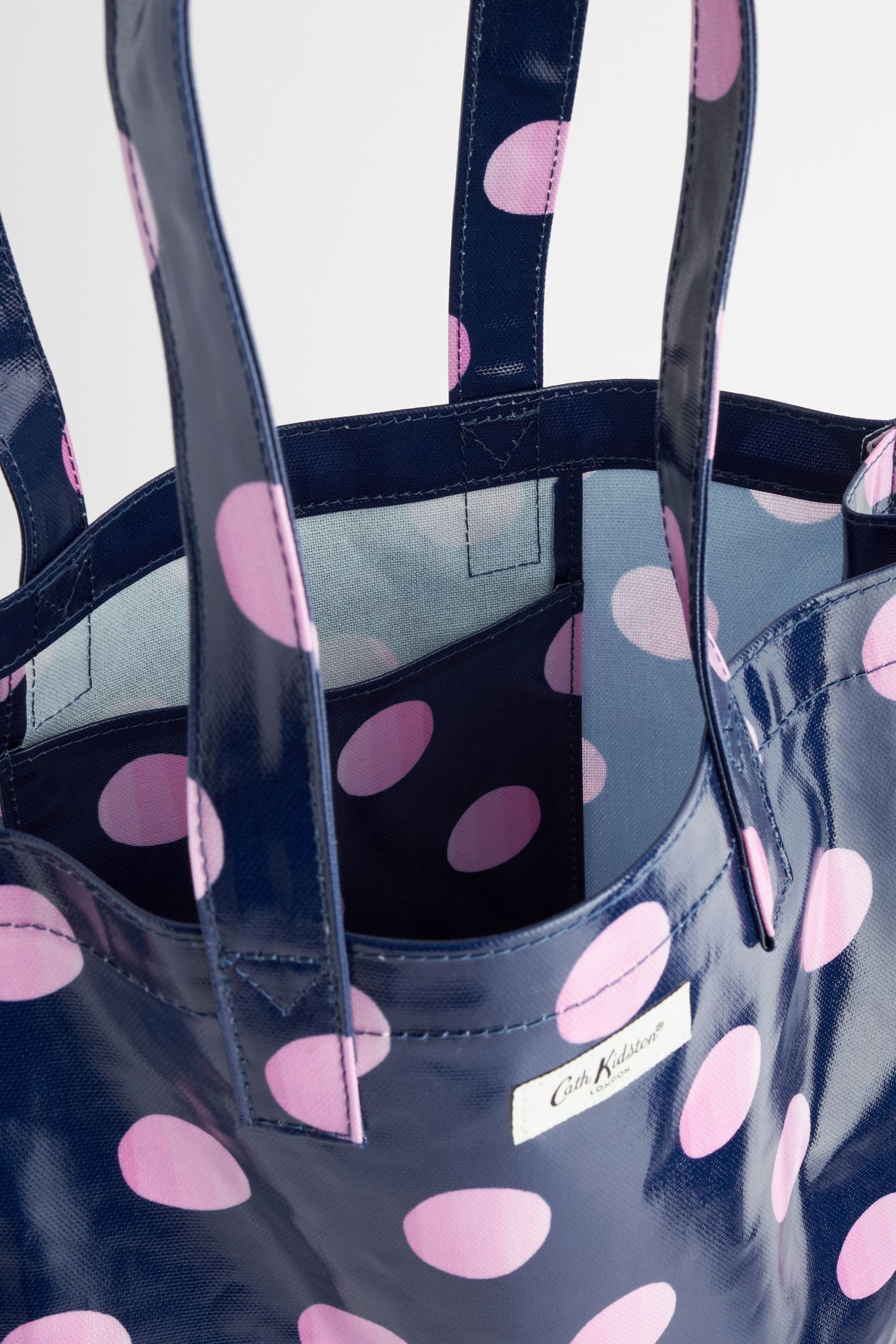 Buy Cath Kidston Navy/Pink Spot Large Coated Bookbag from the Next UK ...