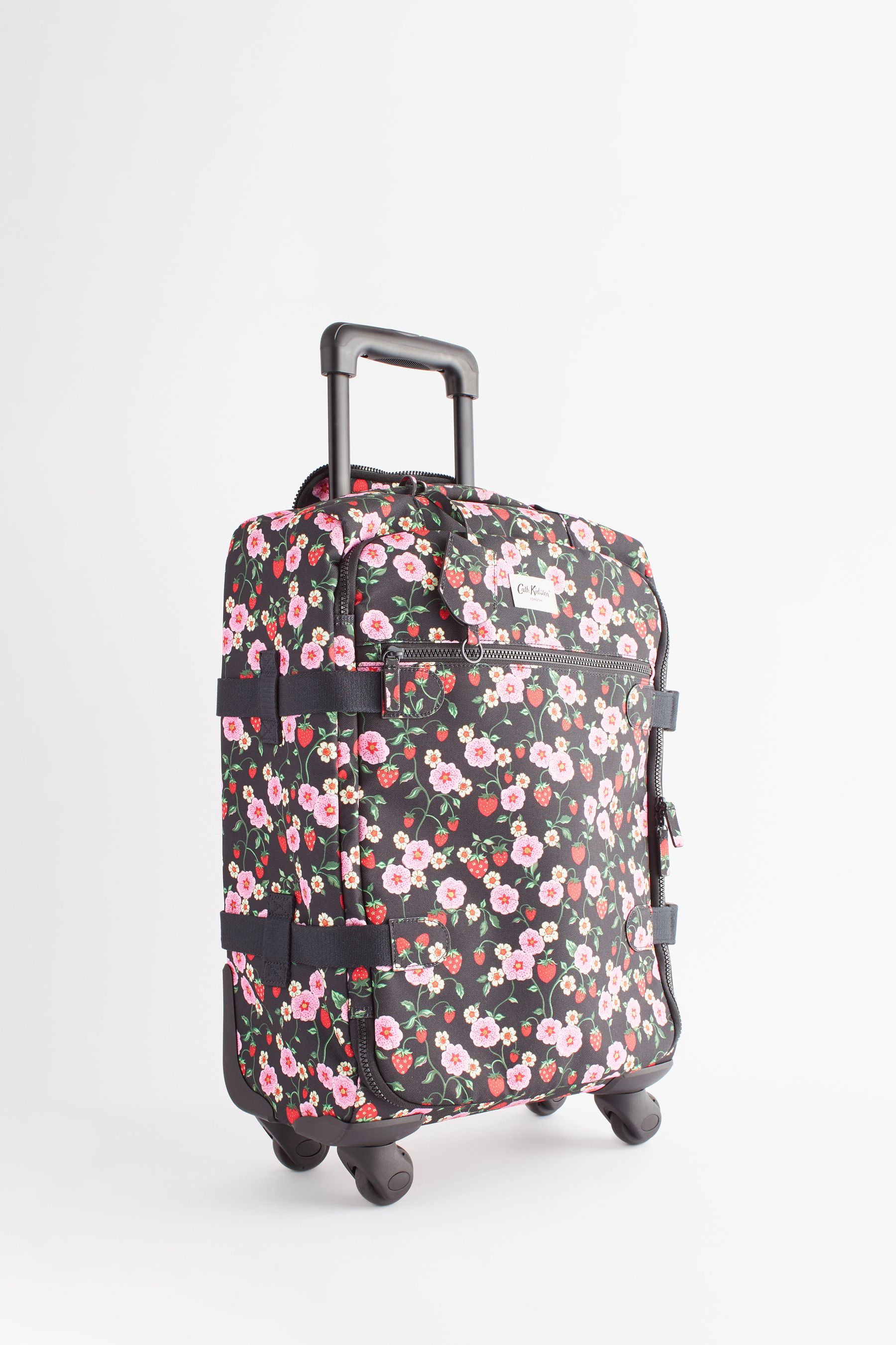 Buy Cath Kidston Black Floral Print 4 Wheel Suitcase from the Next UK ...