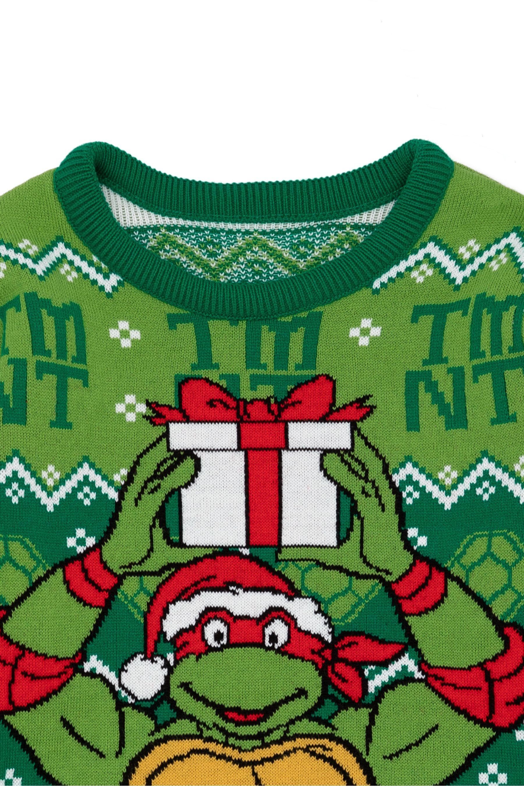 Buy Vanilla Underground Green Ninja Turtles Kids Christmas Jumper from ...