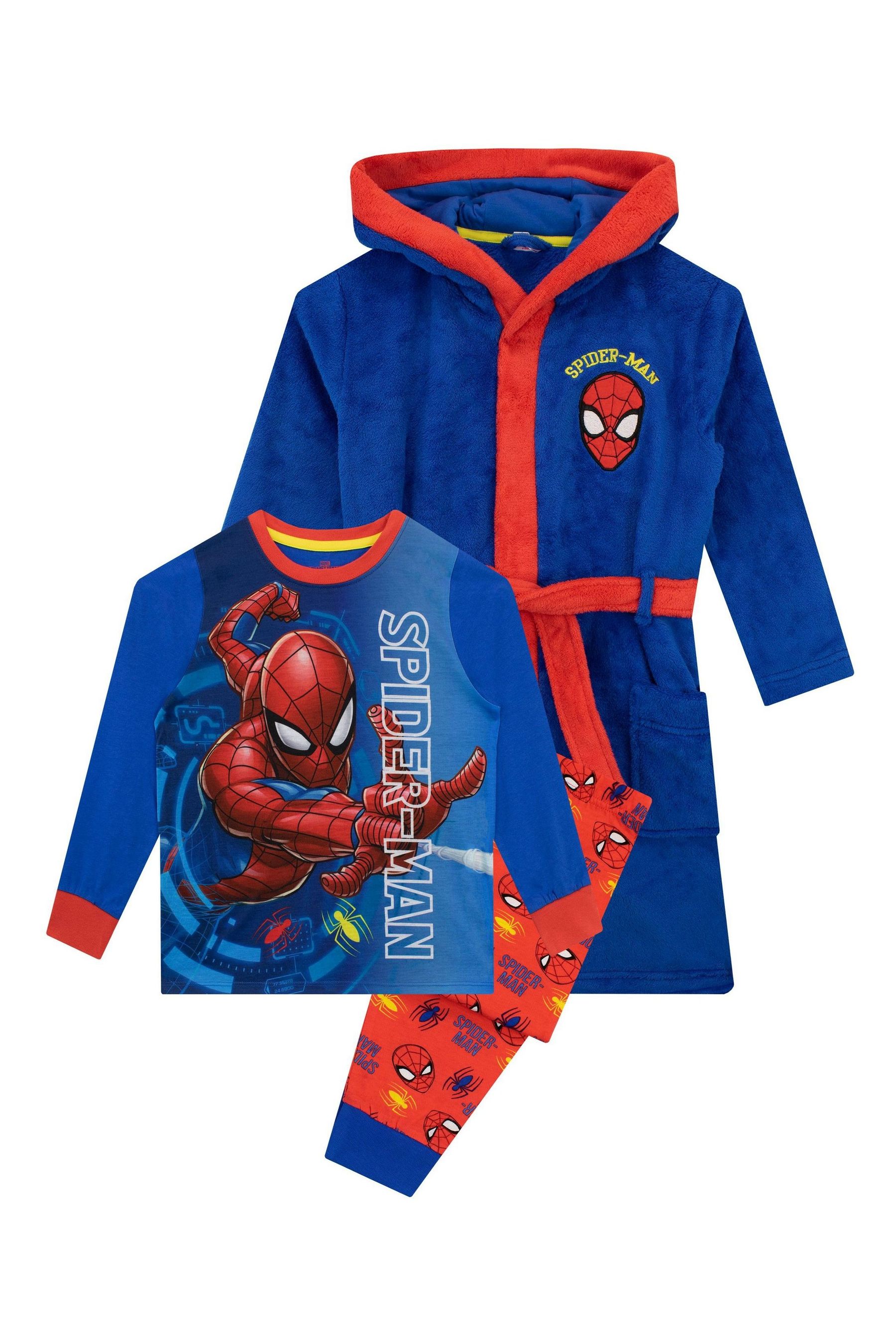Buy Character Blue Spiderman Dressing Gown and Pyjamas Set from the ...
