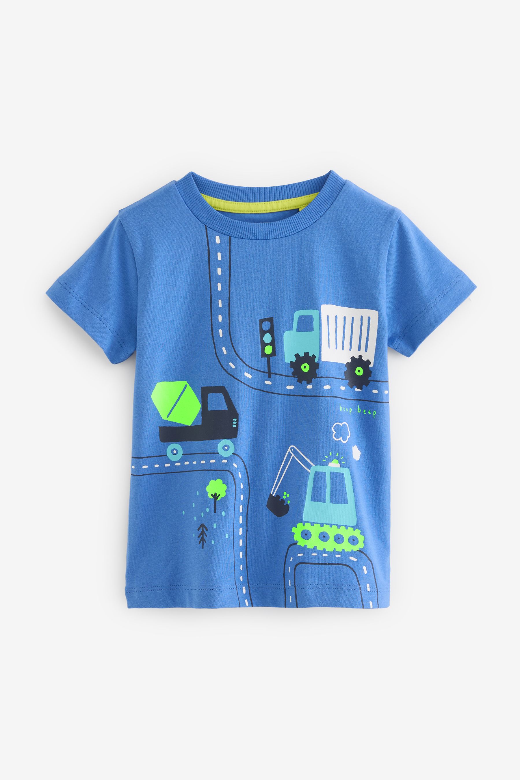 Blue/Green Transport Short Sleeve T-Shirt 5 Pack (3mths-7yrs)