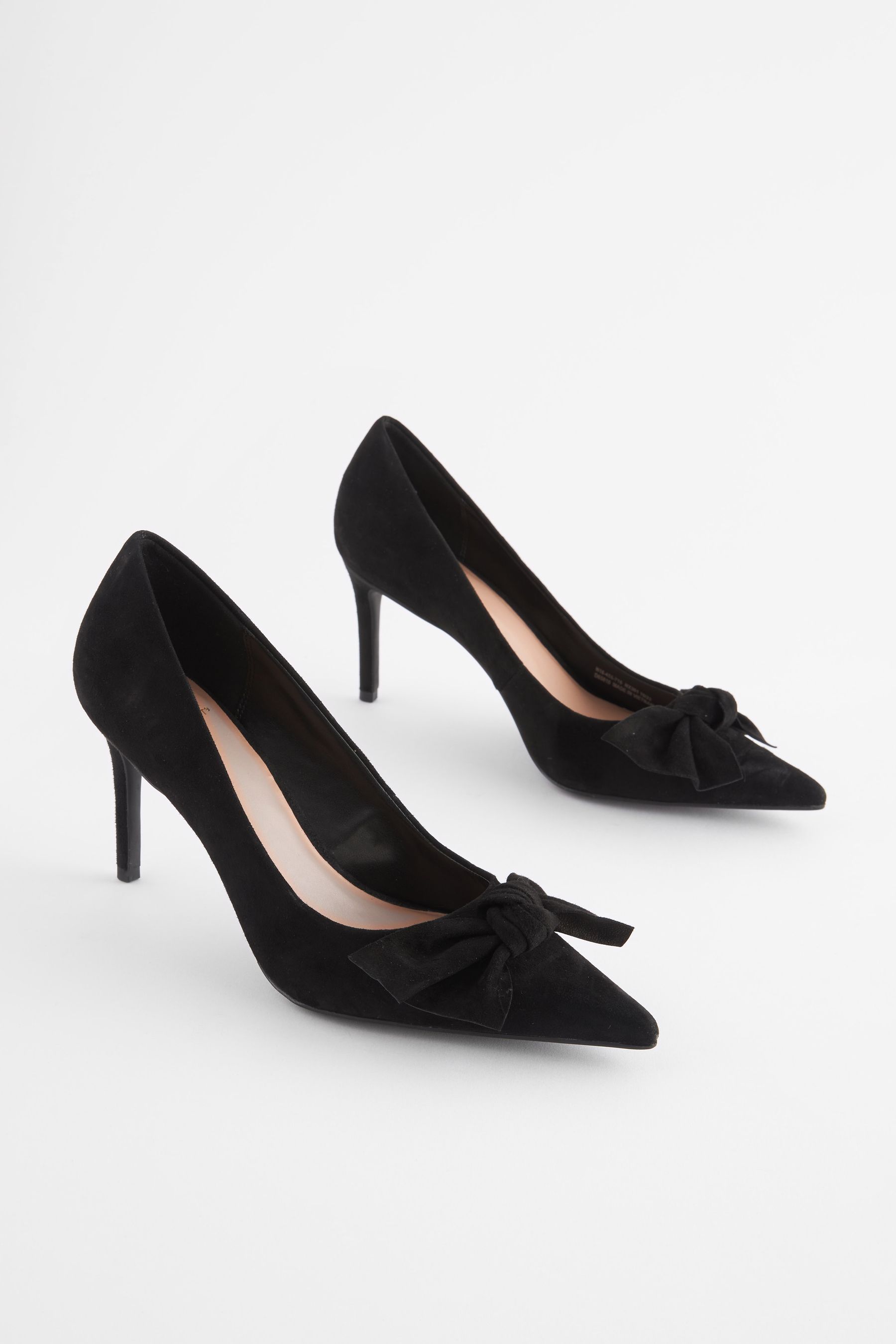 Buy Black Forever Comfort® Leather Bow Mid Court Shoes from the Next UK ...