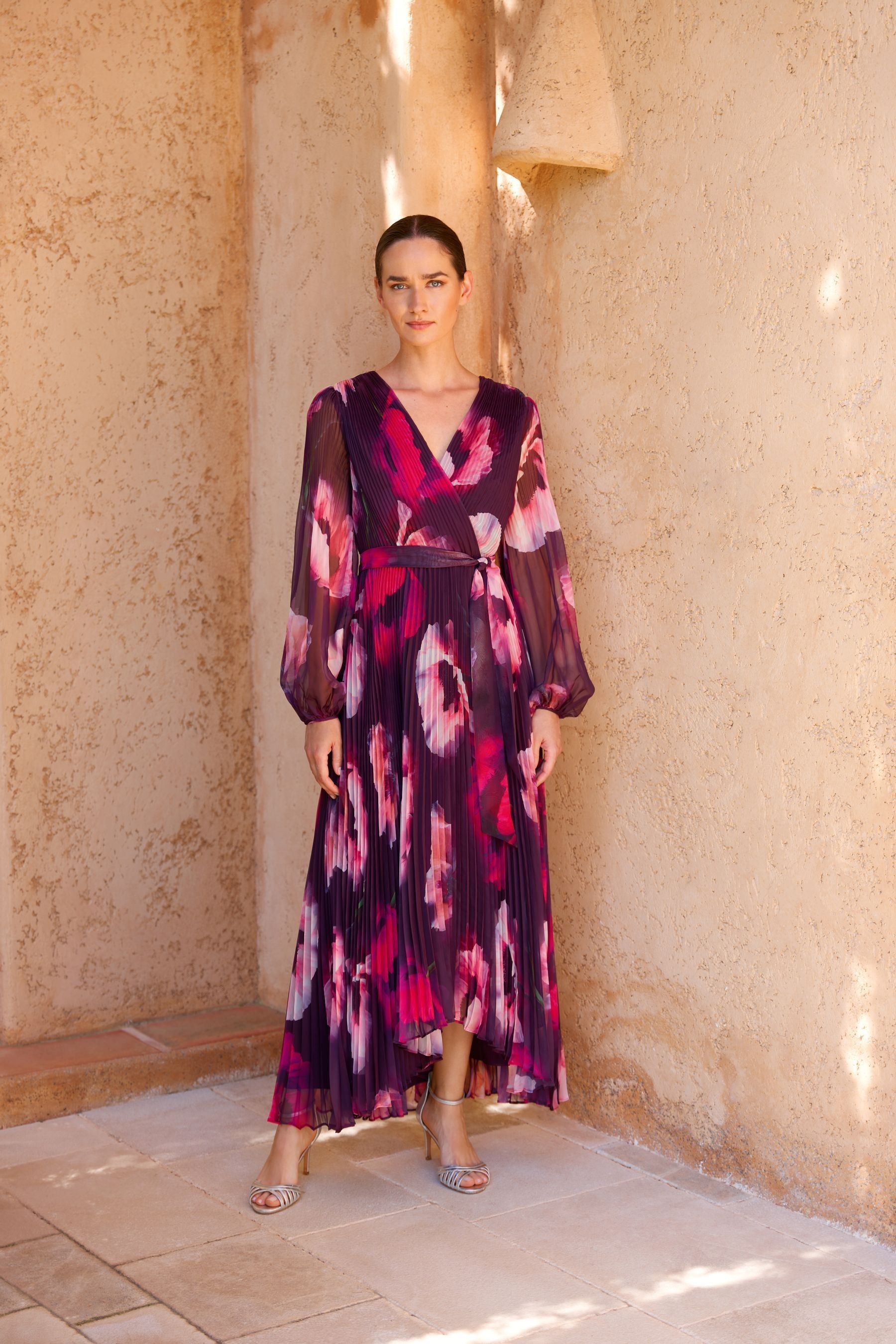 Buy Phase Eight Purple Petite Isadora Rose Printed Maxi Dress from Next ...