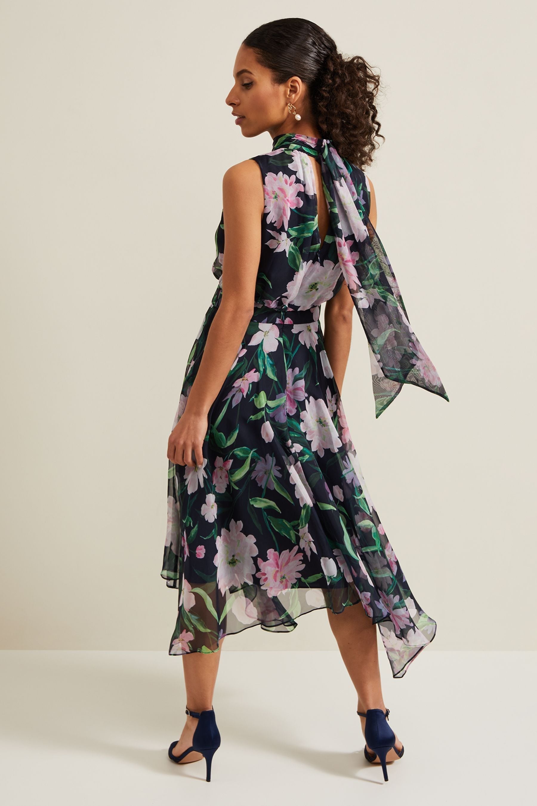 Buy Phase Eight Black Floral Petite Lucinda Dress from the Next UK ...