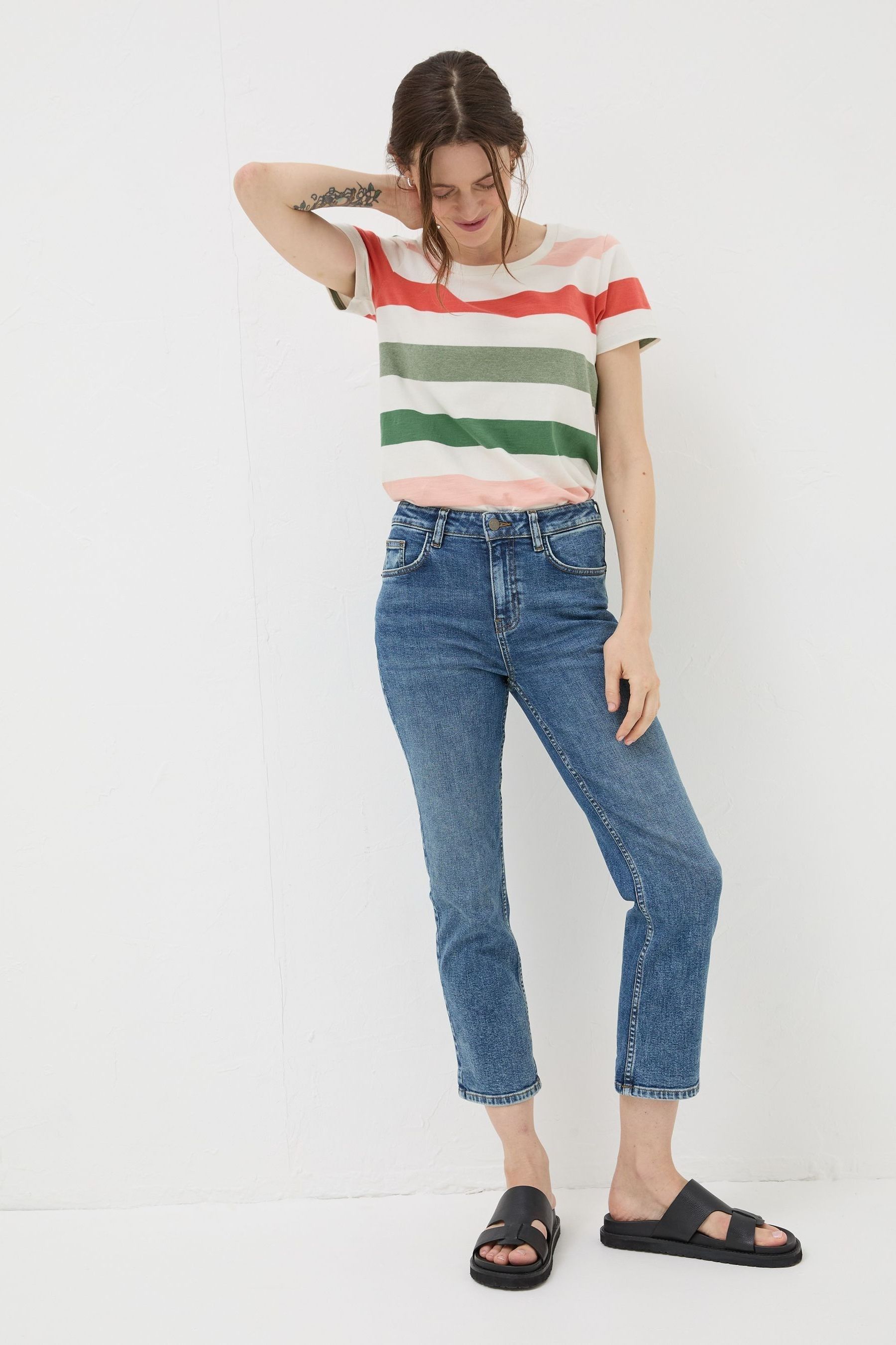 Buy FatFace Blue Capri Sway Cropped Jeans from the Next UK online shop