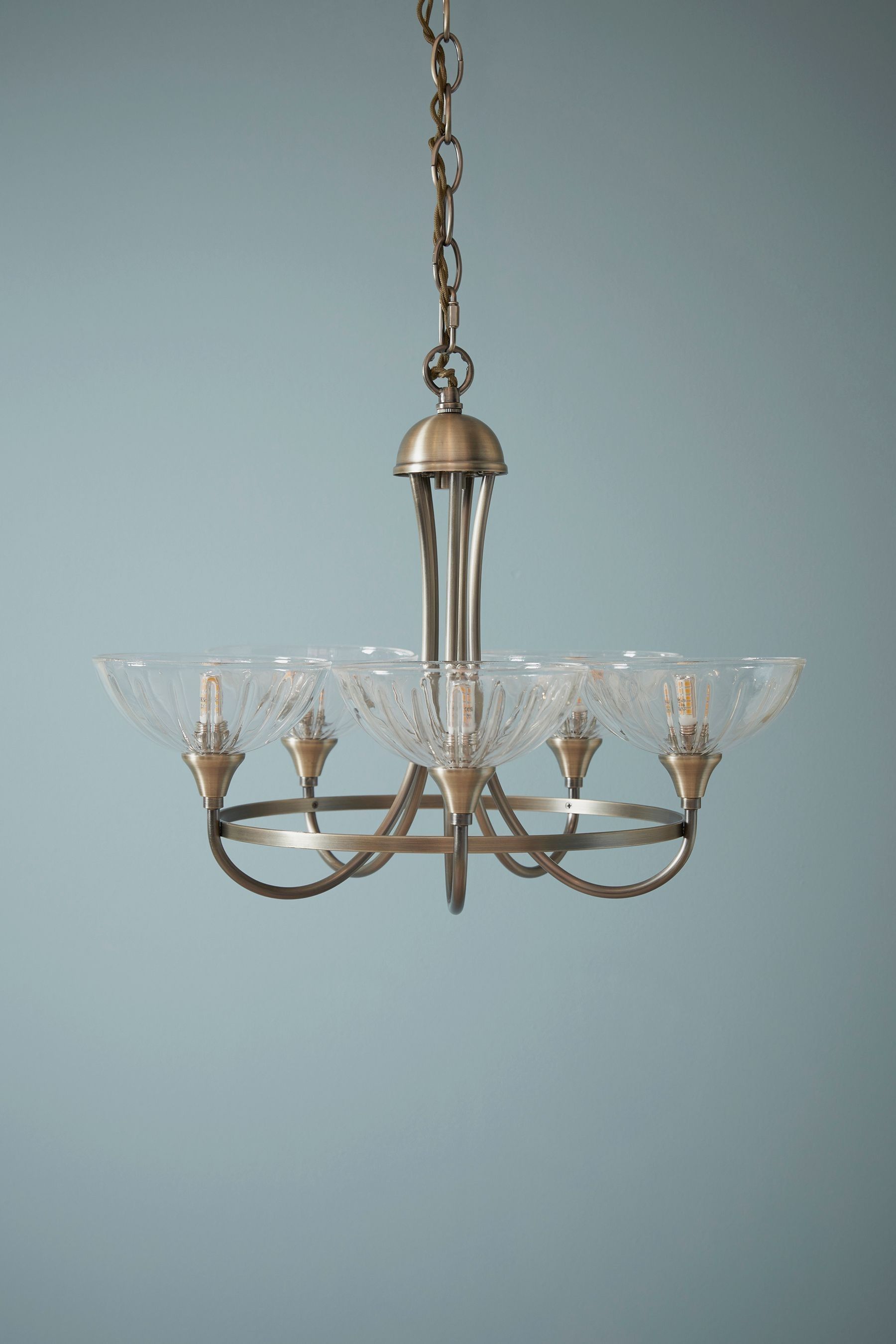 Buy Laura Ashley Antique Brass Wellham 5 Light Pendant Ceiling Light ...