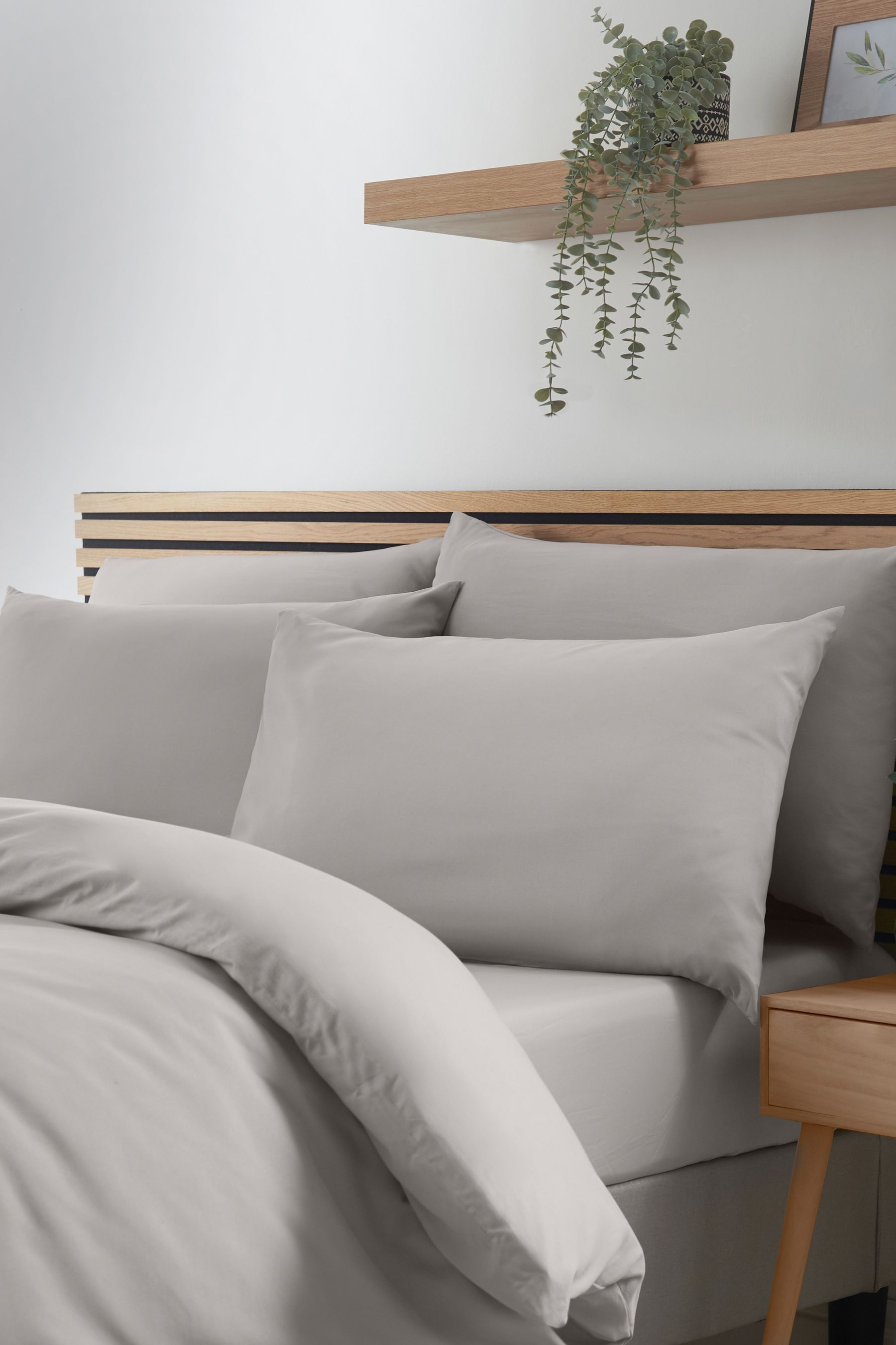 Buy Catherine Lansfield Grey So Soft Easy Iron Duvet Cover Set from the ...
