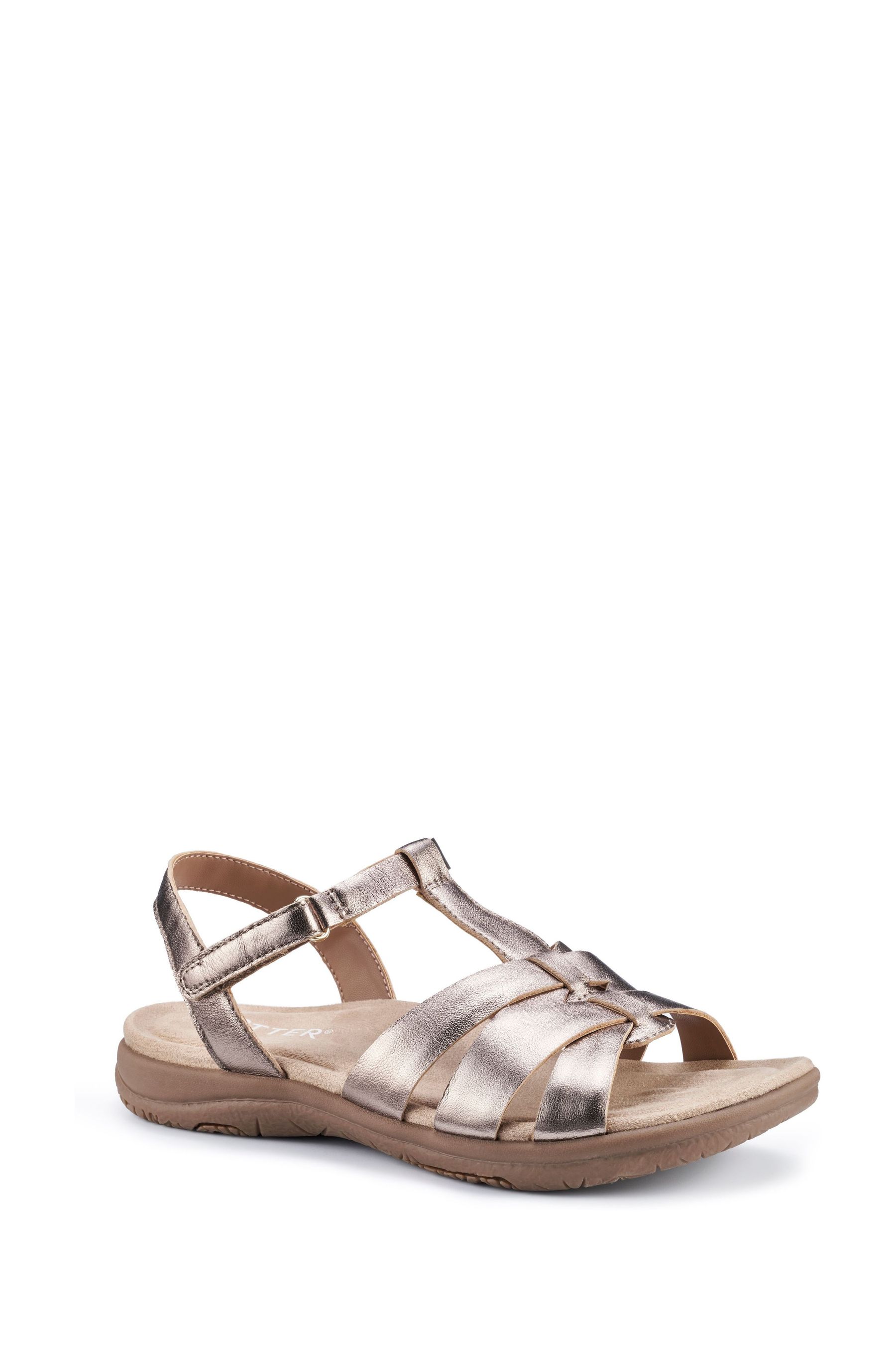 Buy Hotter Silver Rainer Touch Fastening Wide Fit Sandals from the Next ...