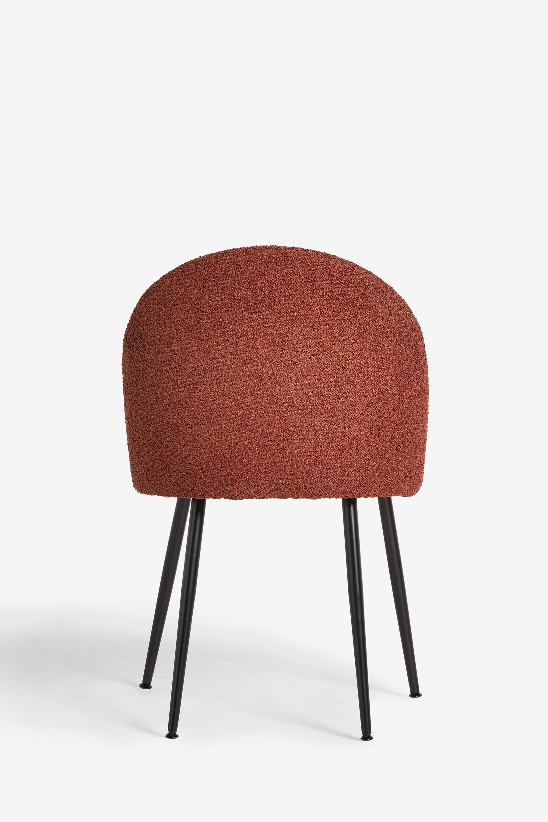 Buy Set of 2 Casual Boucle Rust Brown Newman Black Leg Dining Chairs ...