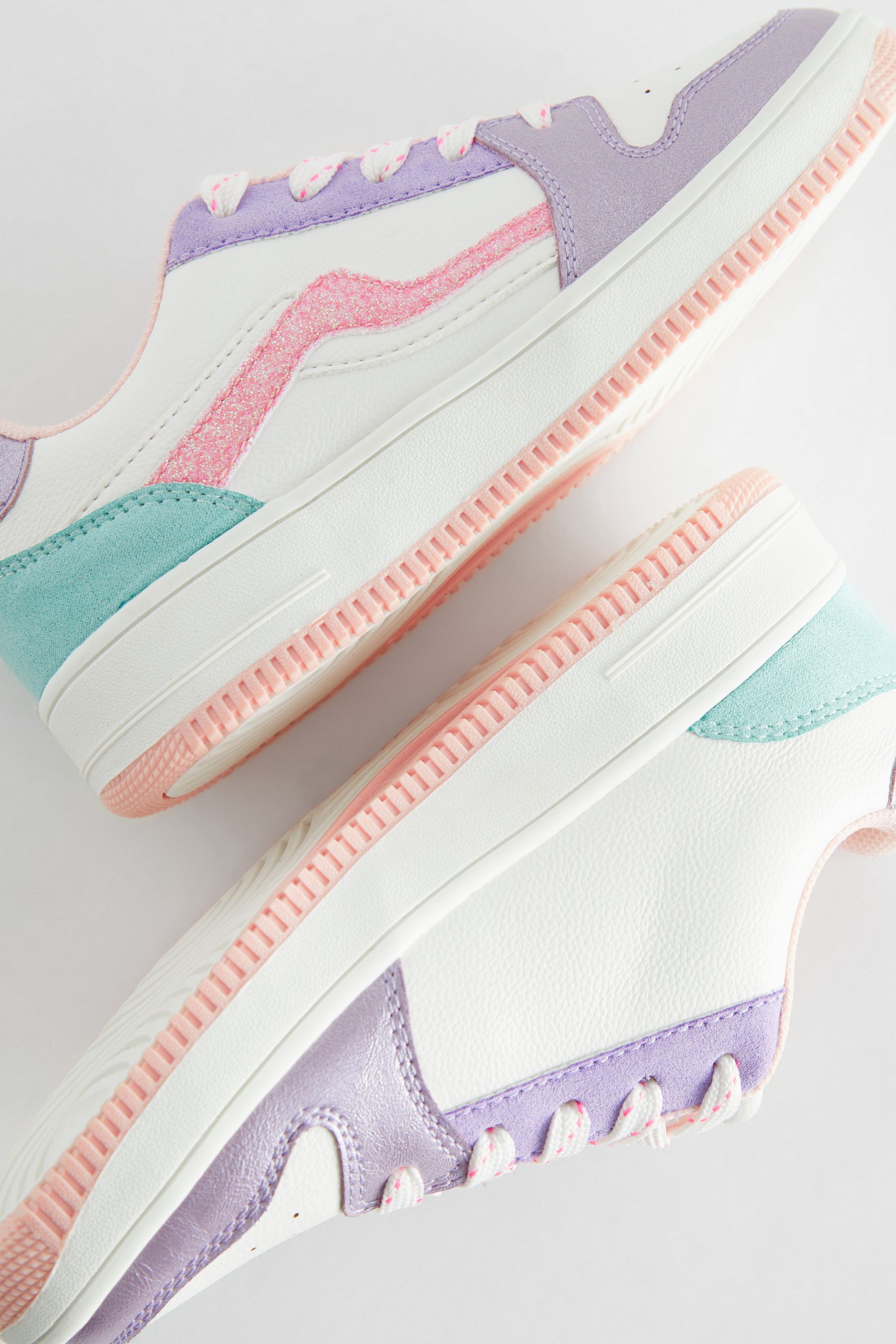 Buy Purple Metallic Lace-Up Trainers from the Next UK online shop