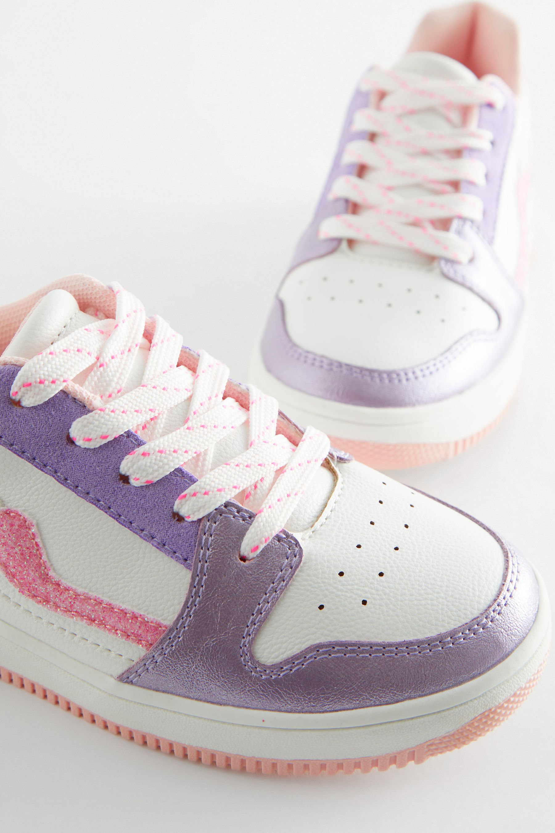 Buy Purple Metallic Lace-Up Trainers from the Next UK online shop