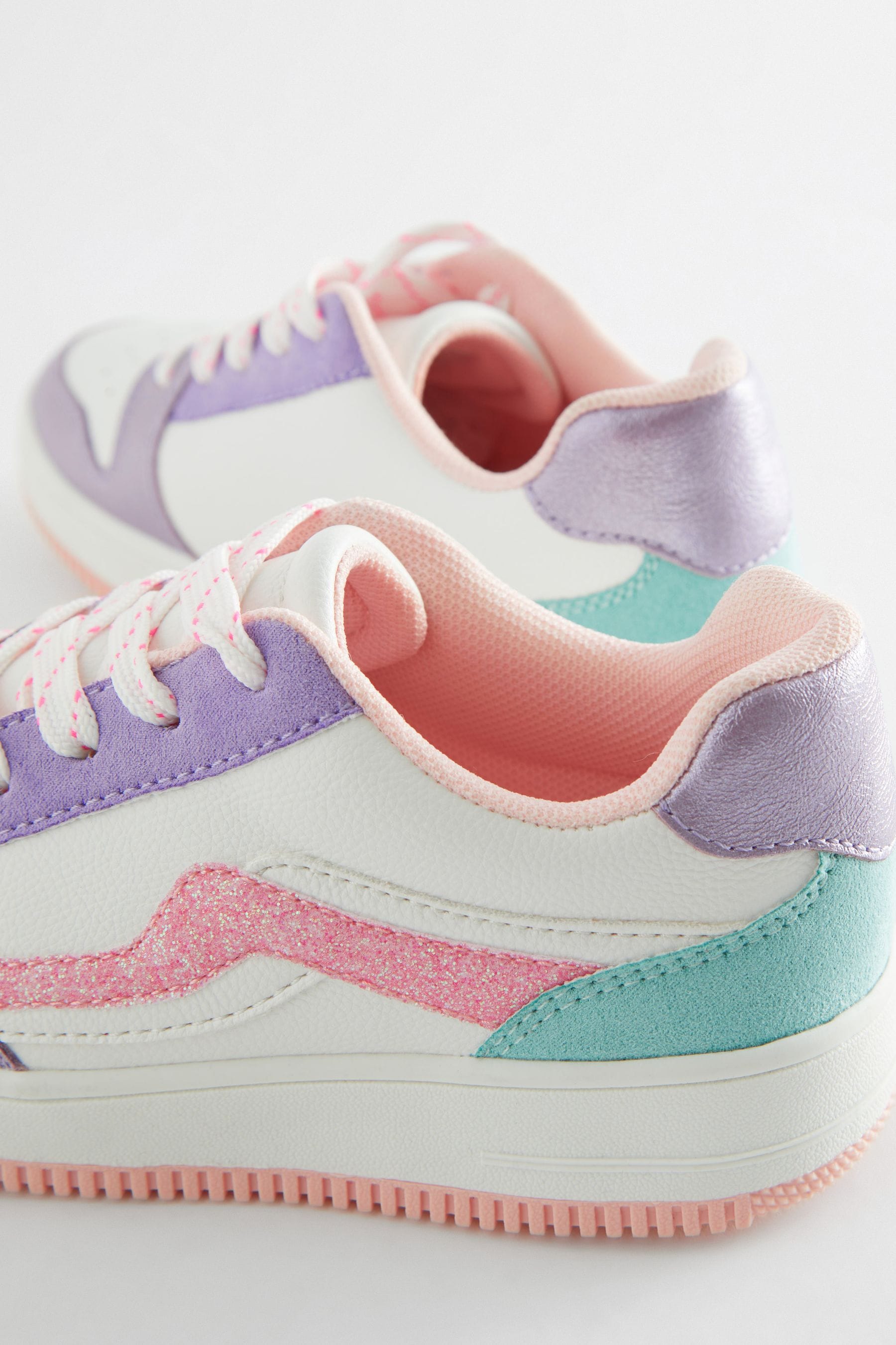 Buy Purple Metallic Lace-Up Trainers from the Next UK online shop