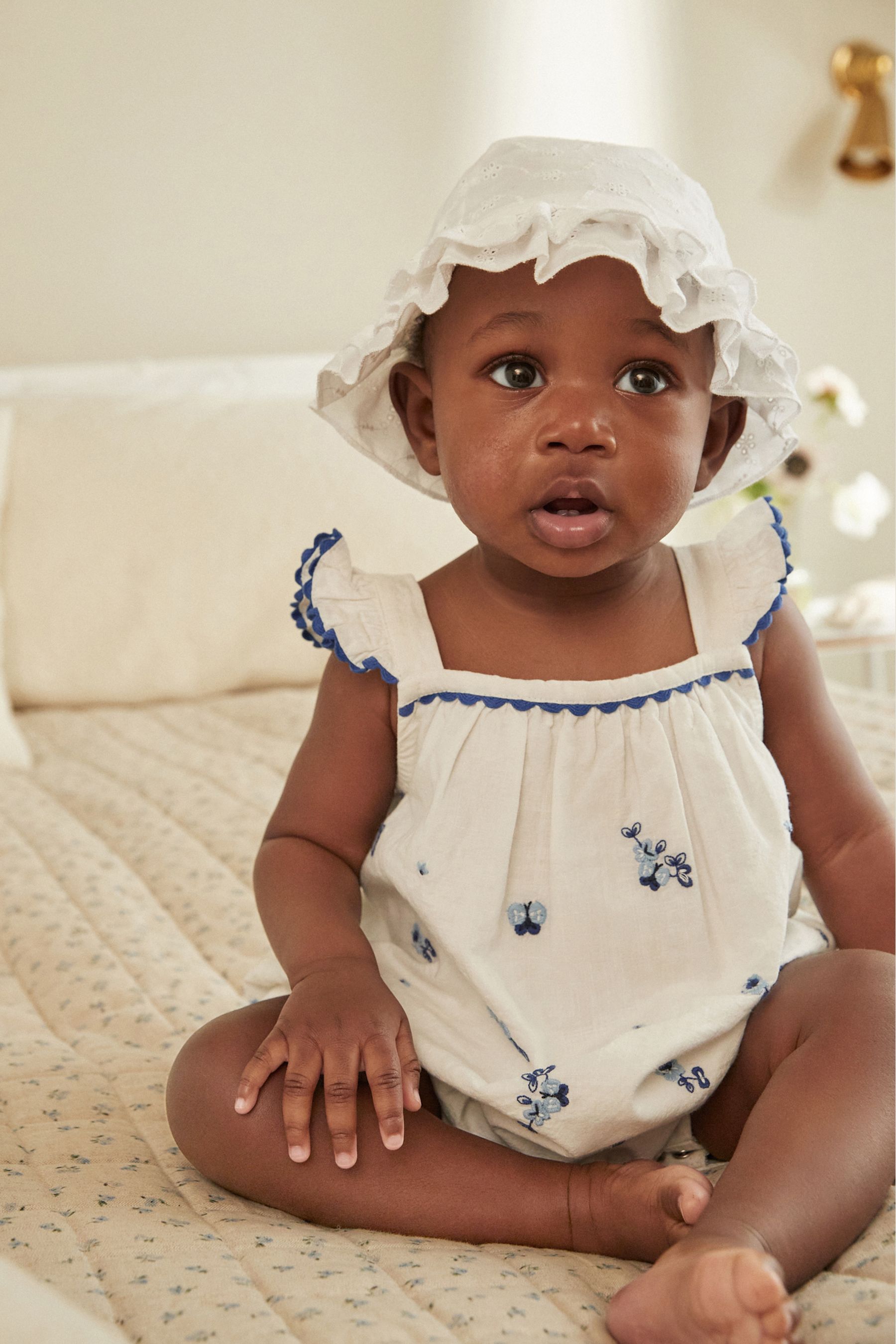Buy White Broderie Frill Bucket Hat (0mths-2yrs) from the Next UK ...