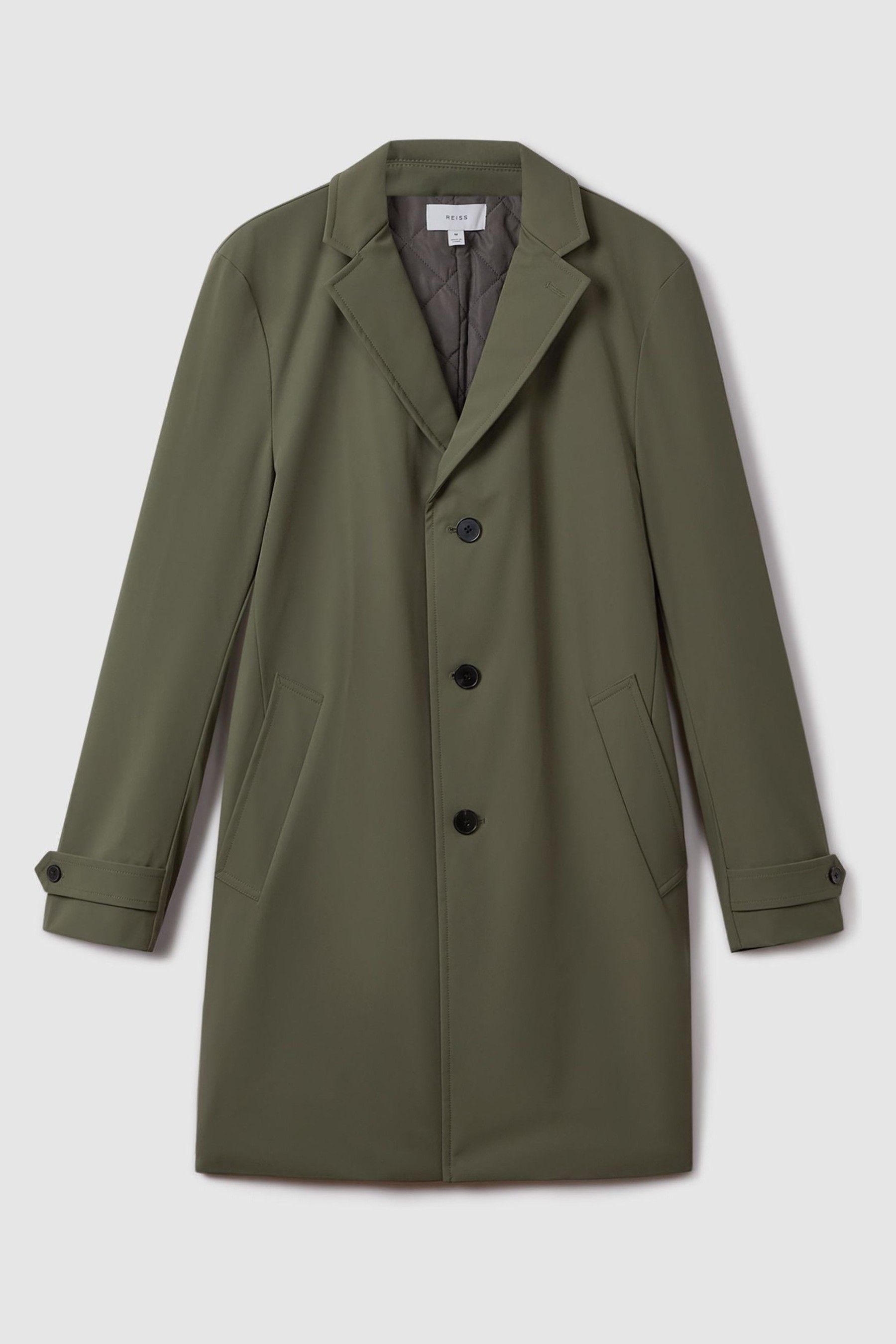 Buy Reiss Fern Green Capital Single Breasted Mid Length Coat from the ...