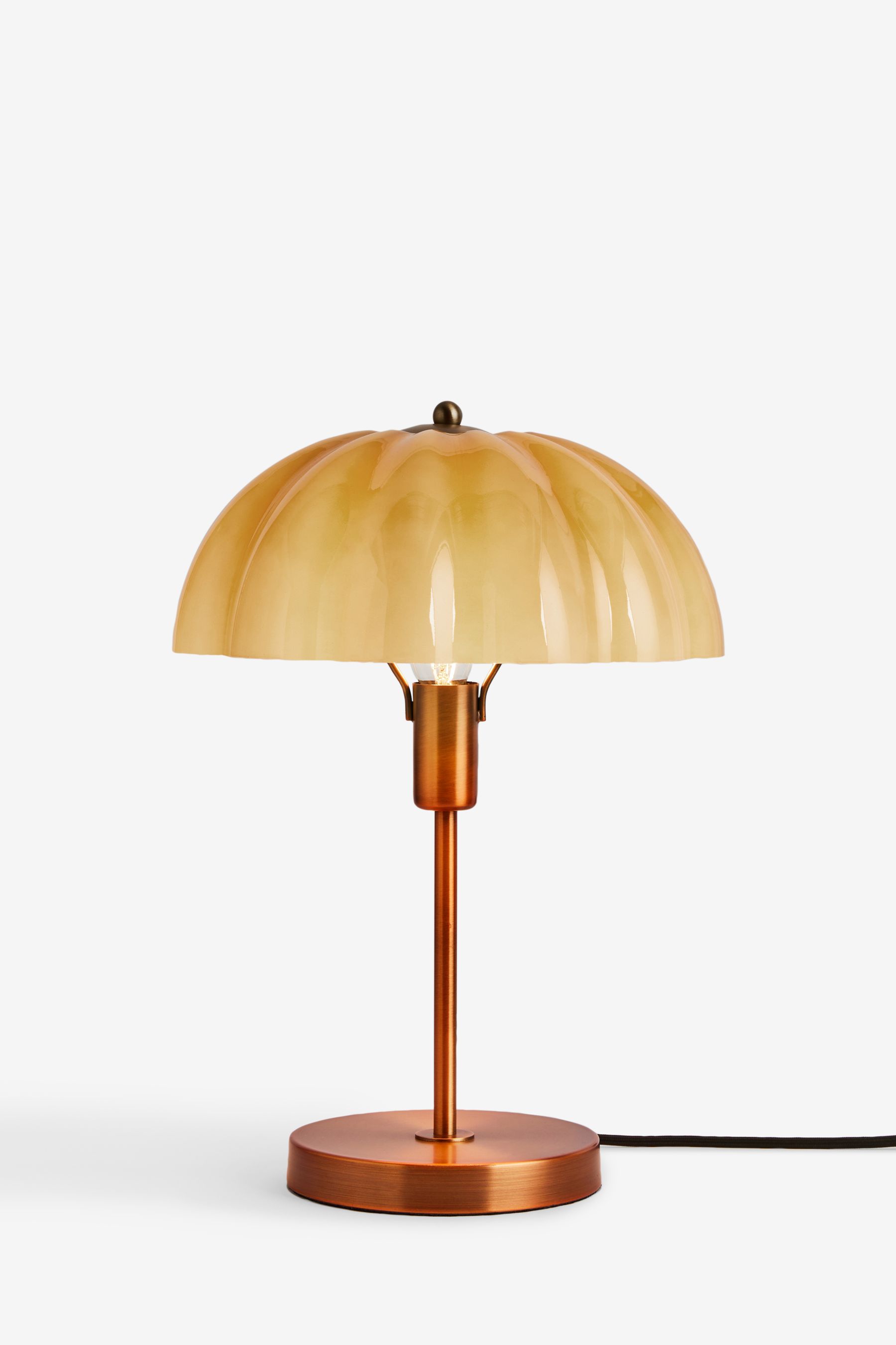 Buy Clarke and Clarke Amber Scalloped Glass Vintage Reading Lamp from ...