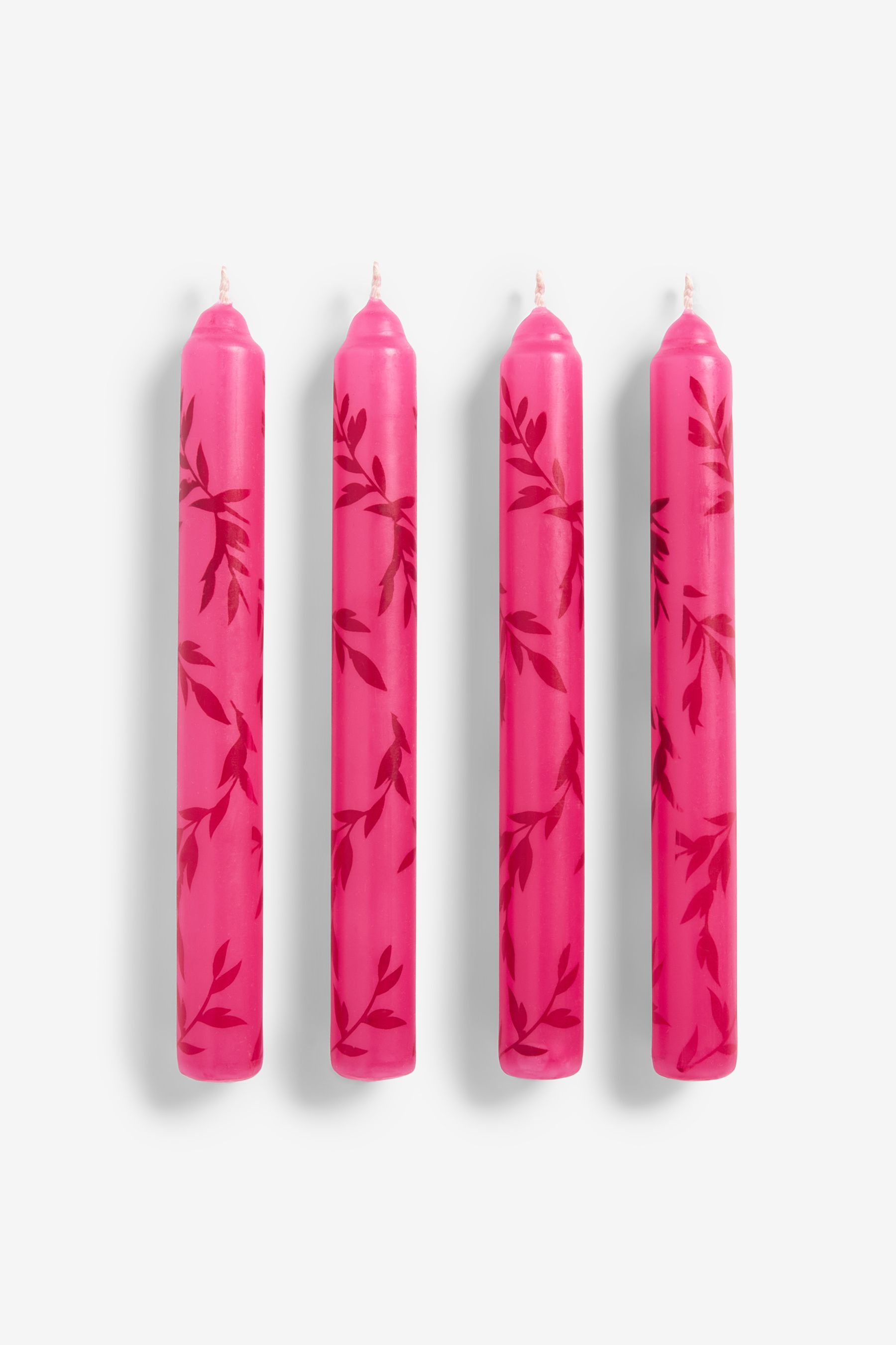 Buy Rockett St George Set of 4 Pink Leaf Dinner Candles from the Next ...
