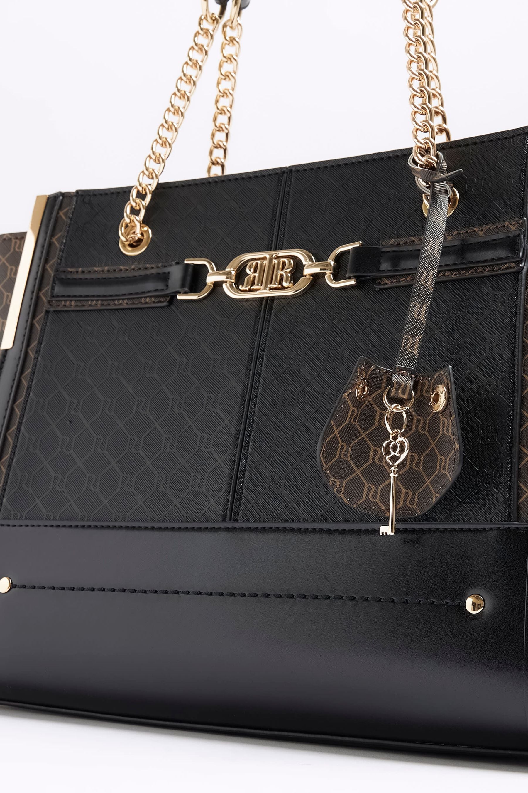 Buy River Island Black Monogram Charm Wing Tote Bag from the Next UK ...