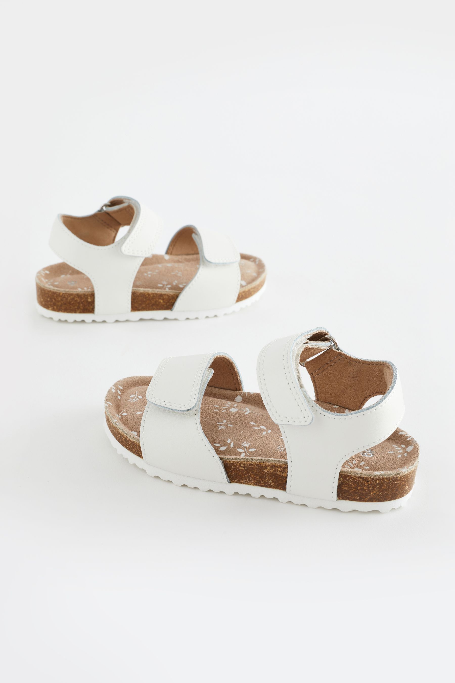 Buy White Standard Fit (F) Leather Corkbed Sandals from the Next UK ...