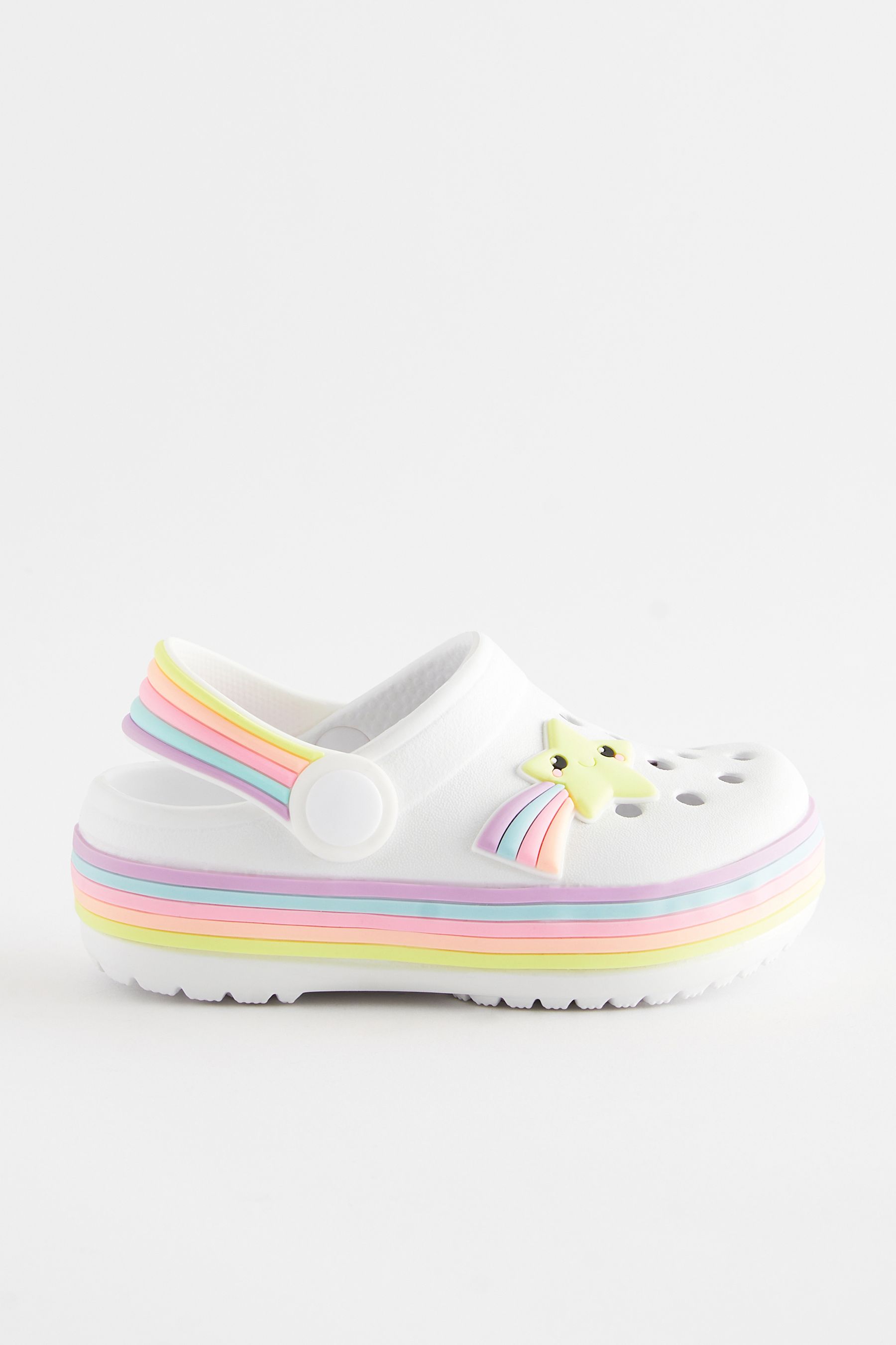 Buy White Rainbow Light-Up Clogs from the Next UK online shop
