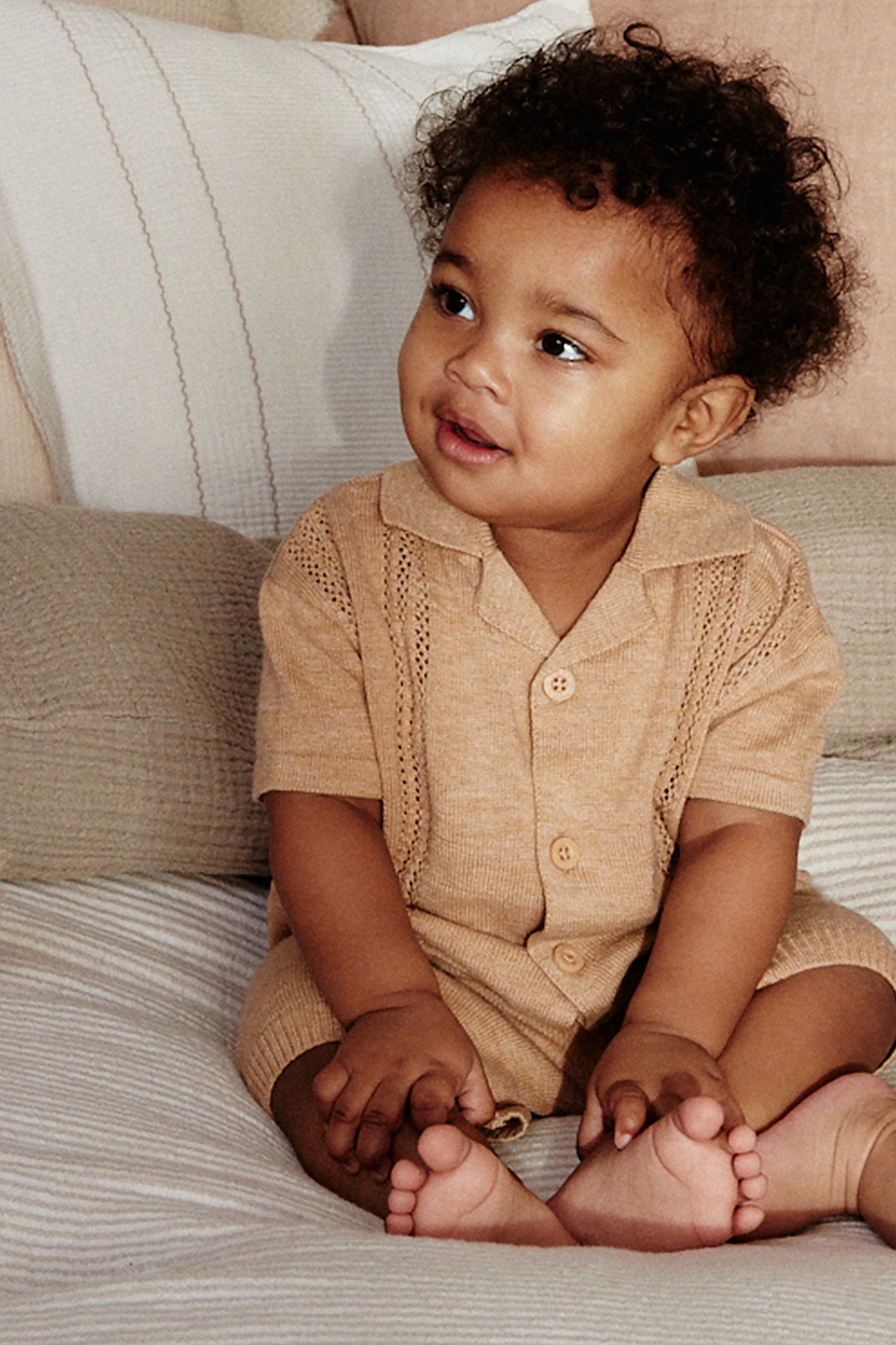 Buy Neutral Knitted Baby Shirt And Shorts Set (0mths-2yrs) from the ...