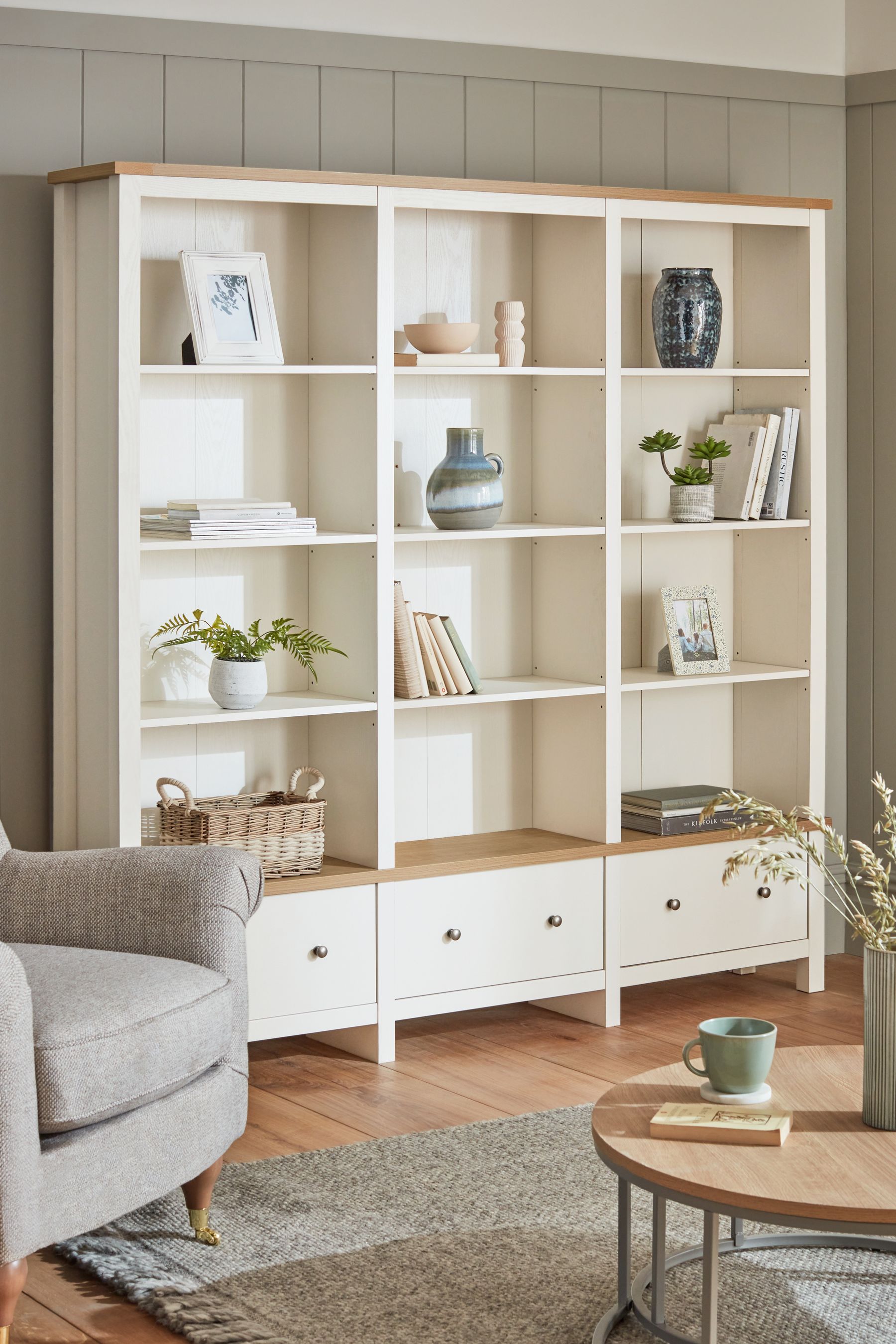 Buy Cream Malvern Superwide Bookcase Shelf from the Next UK online shop