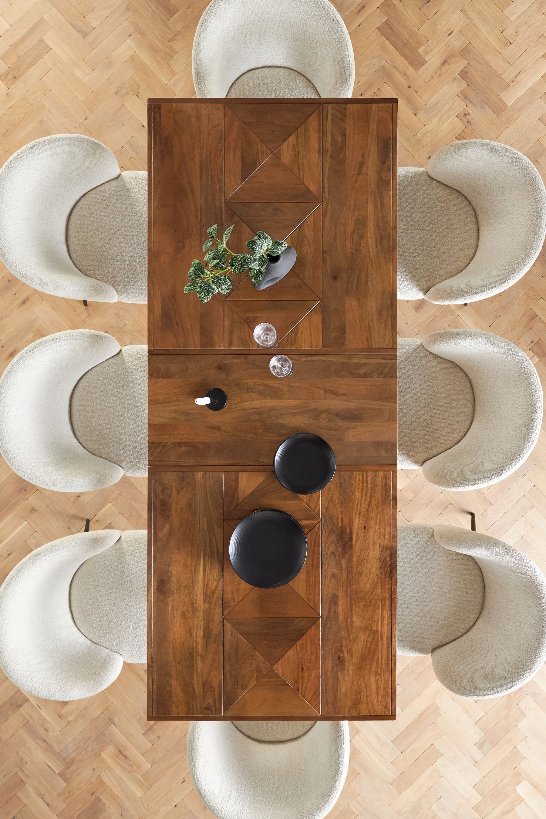 Buy Dark Mango Wood Lloyd 6 to 10 Seat Extending Dining Table from the ...