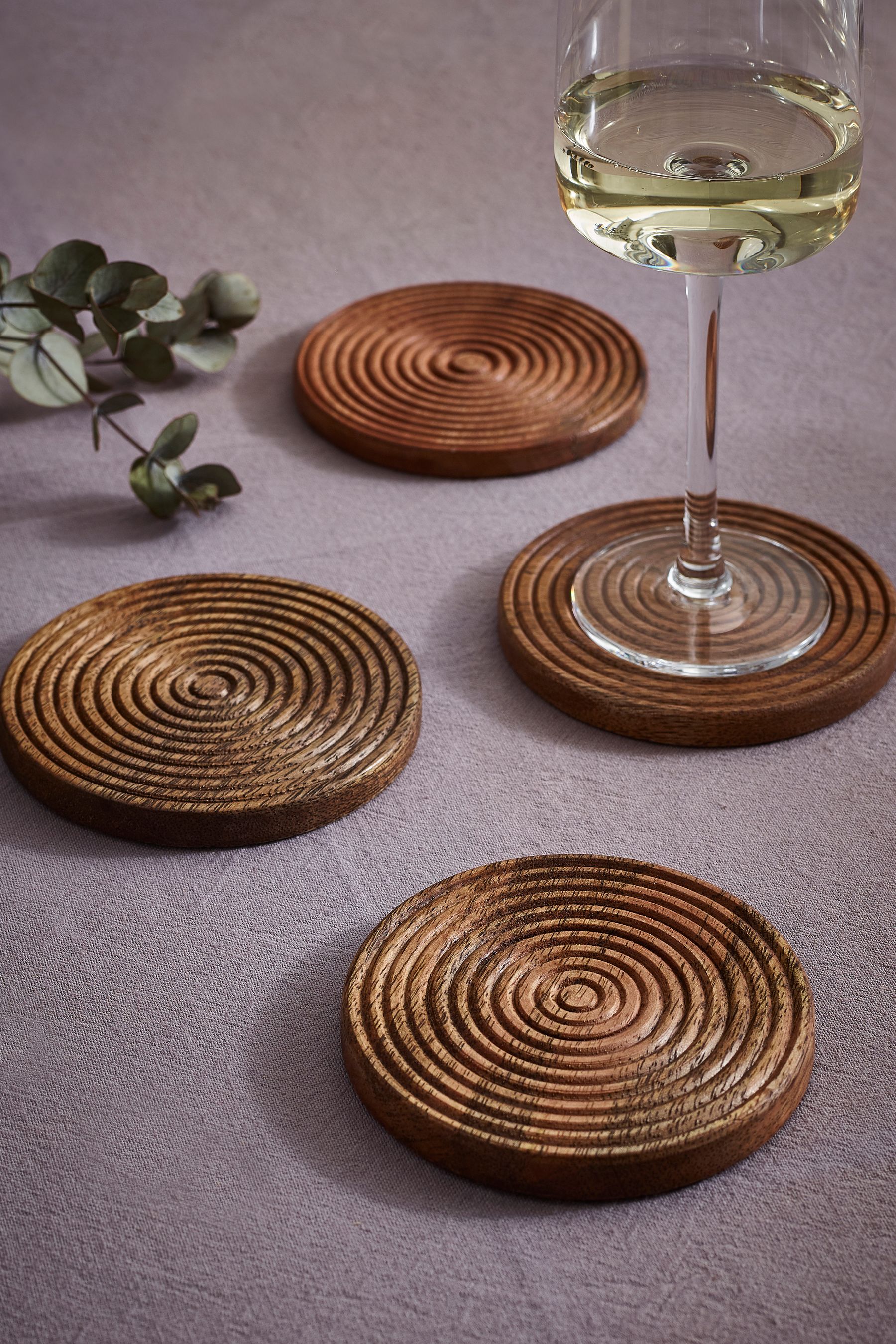 Buy Set of 4 Natural Bronx Etched Wooden Coasters from the Next UK ...